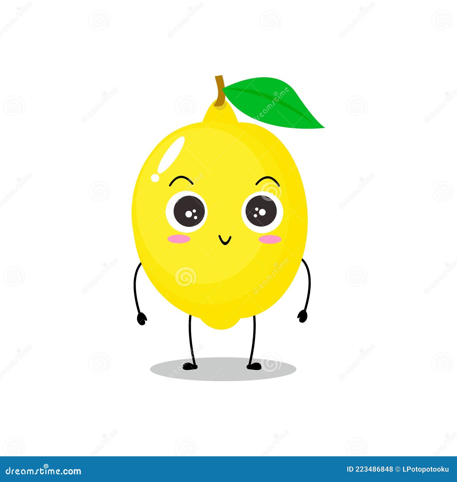Lemon Smile Emoticon Cartoon Set Character. Different Moods Lemon ...