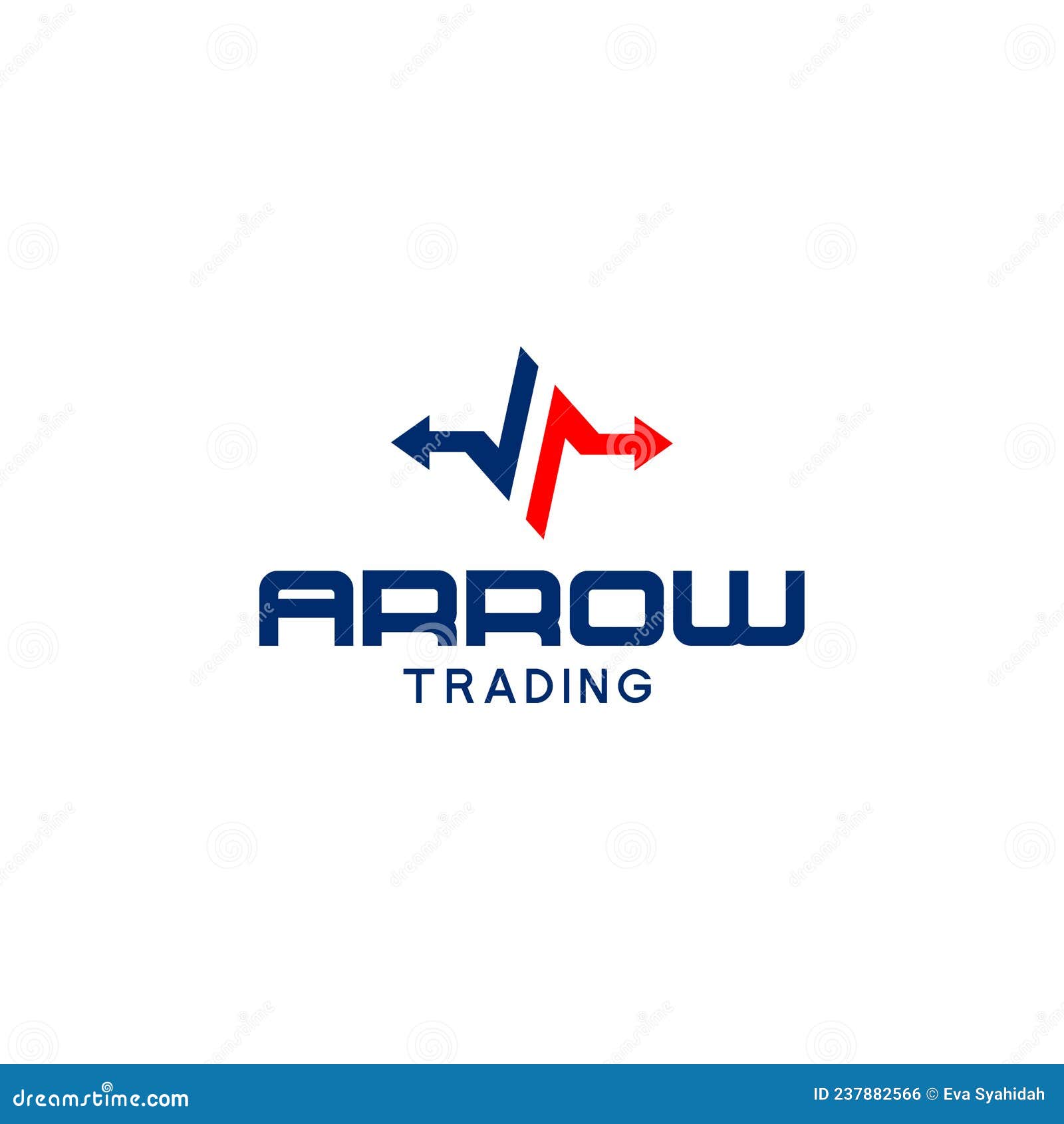 Flat Letter Mark ARROW TRADING Up Down Logo Design Stock Vector ...