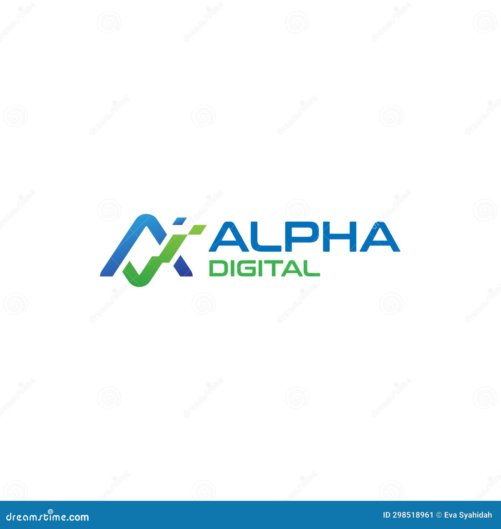 Flat Letter Mark Initial ALPHA DIGITAL Logo Design Stock Illustration - Illustration of ...