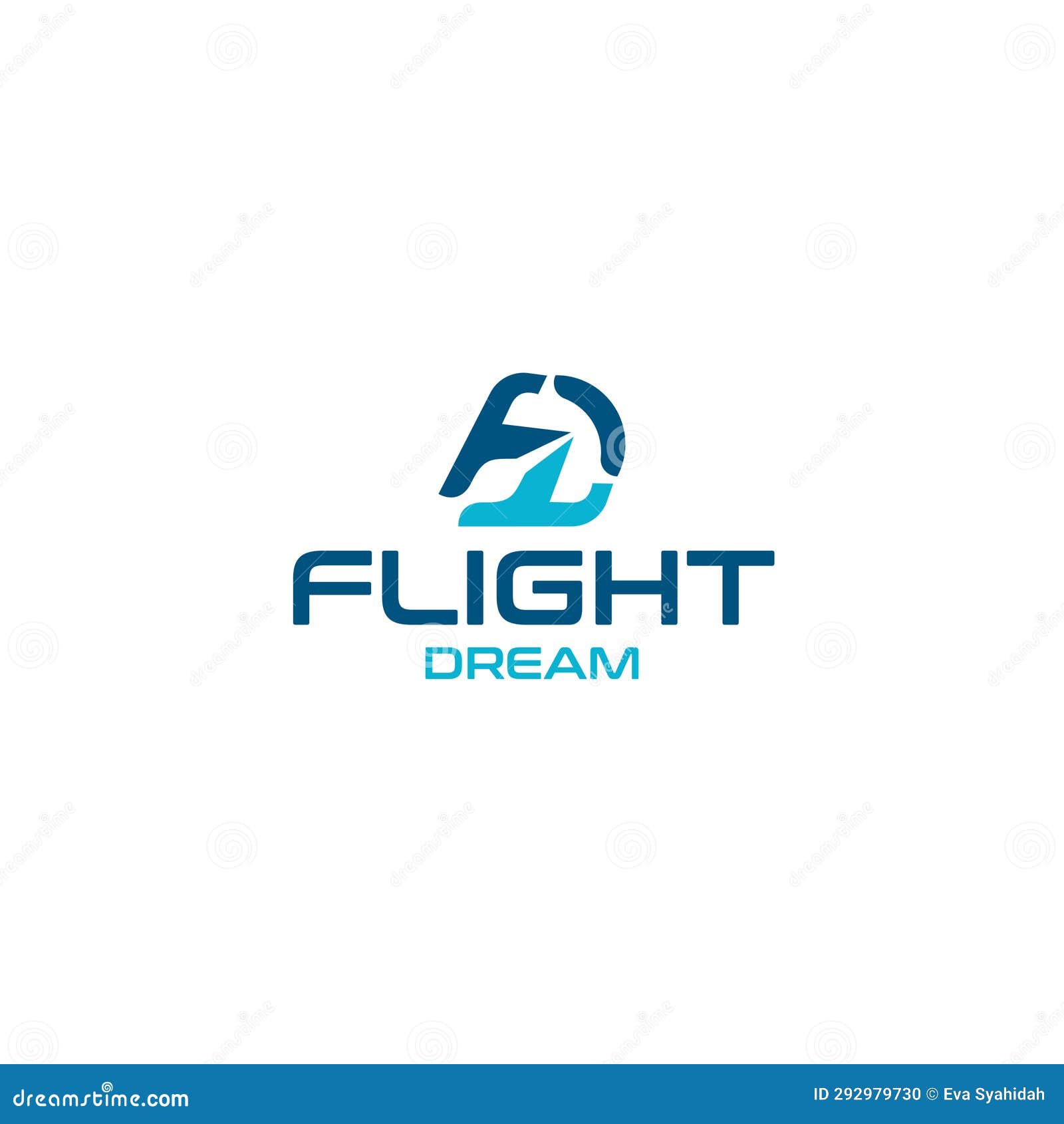 Flat Letter Mark Initial FLIGHT DREAM Logo Design Stock Illustration ...