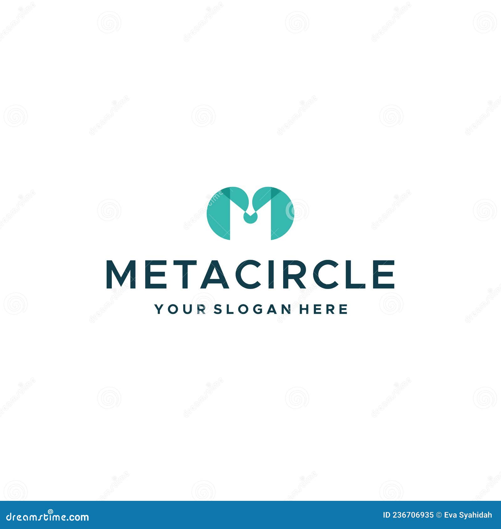 Flat Letter Mark Initial M METACIRCLE Logo Design Cartoon Vector ...
