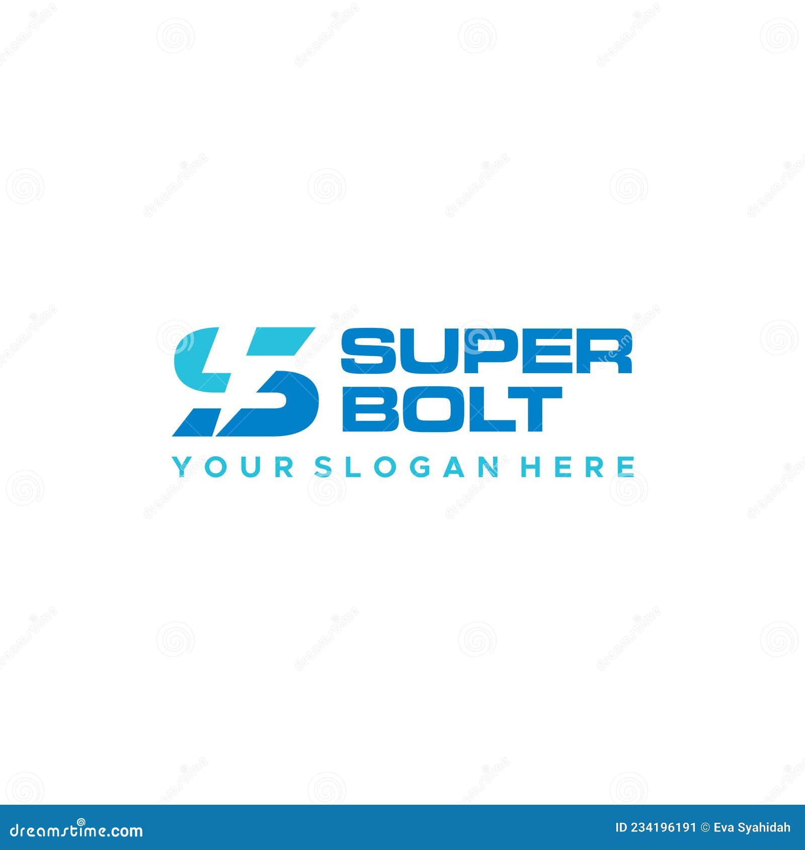 Flat Letter Mark Initial S Super Bolt Logo Design Stock Vector ...