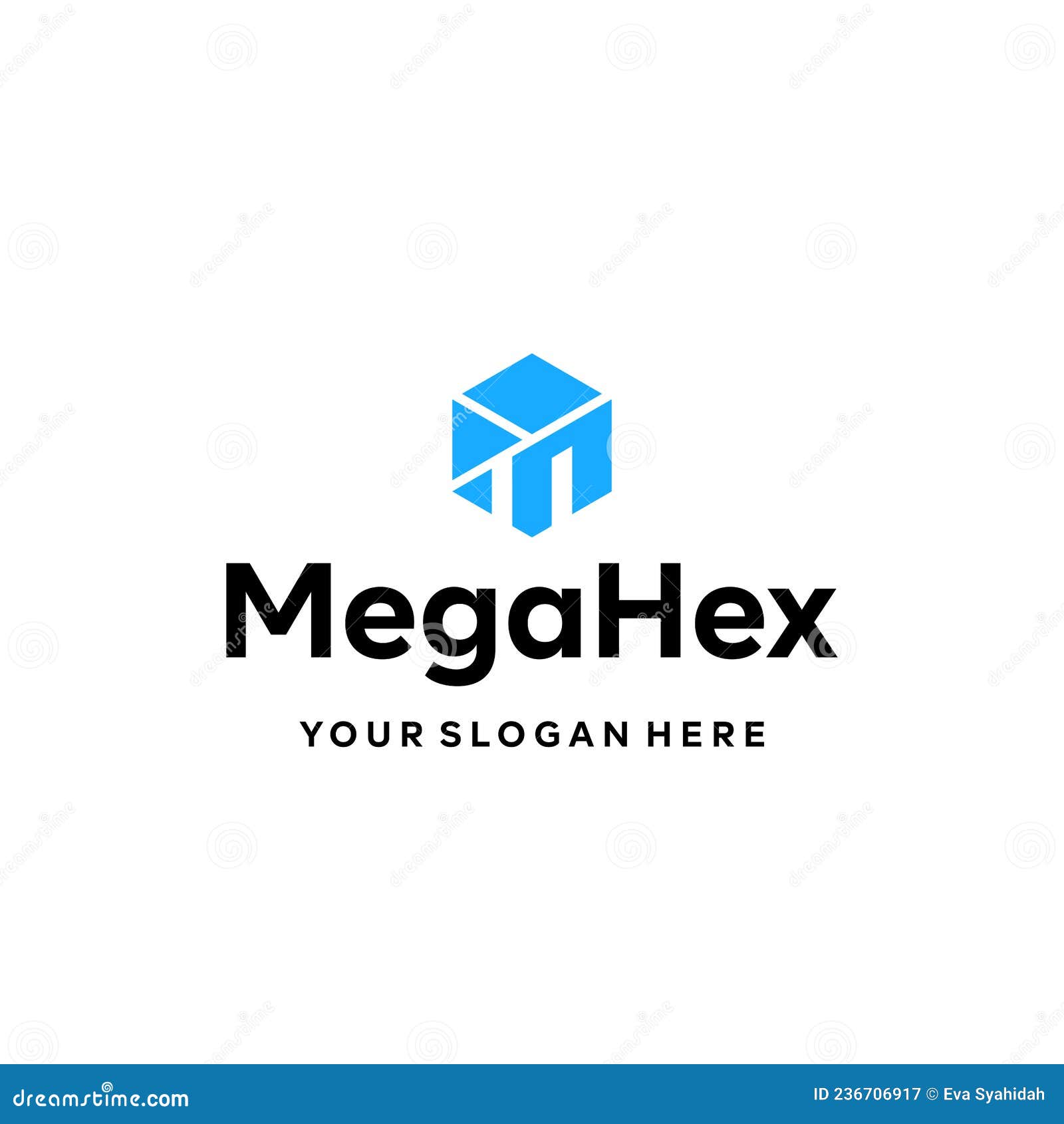 Flat Letter Mark MEGA HEX Hexagon Logo Design Stock Vector ...