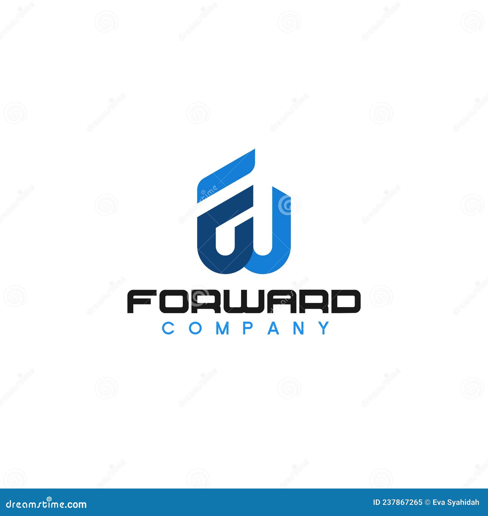 Flat Letter Simple FORWARD COMPANY Logo Design Stock Vector ...