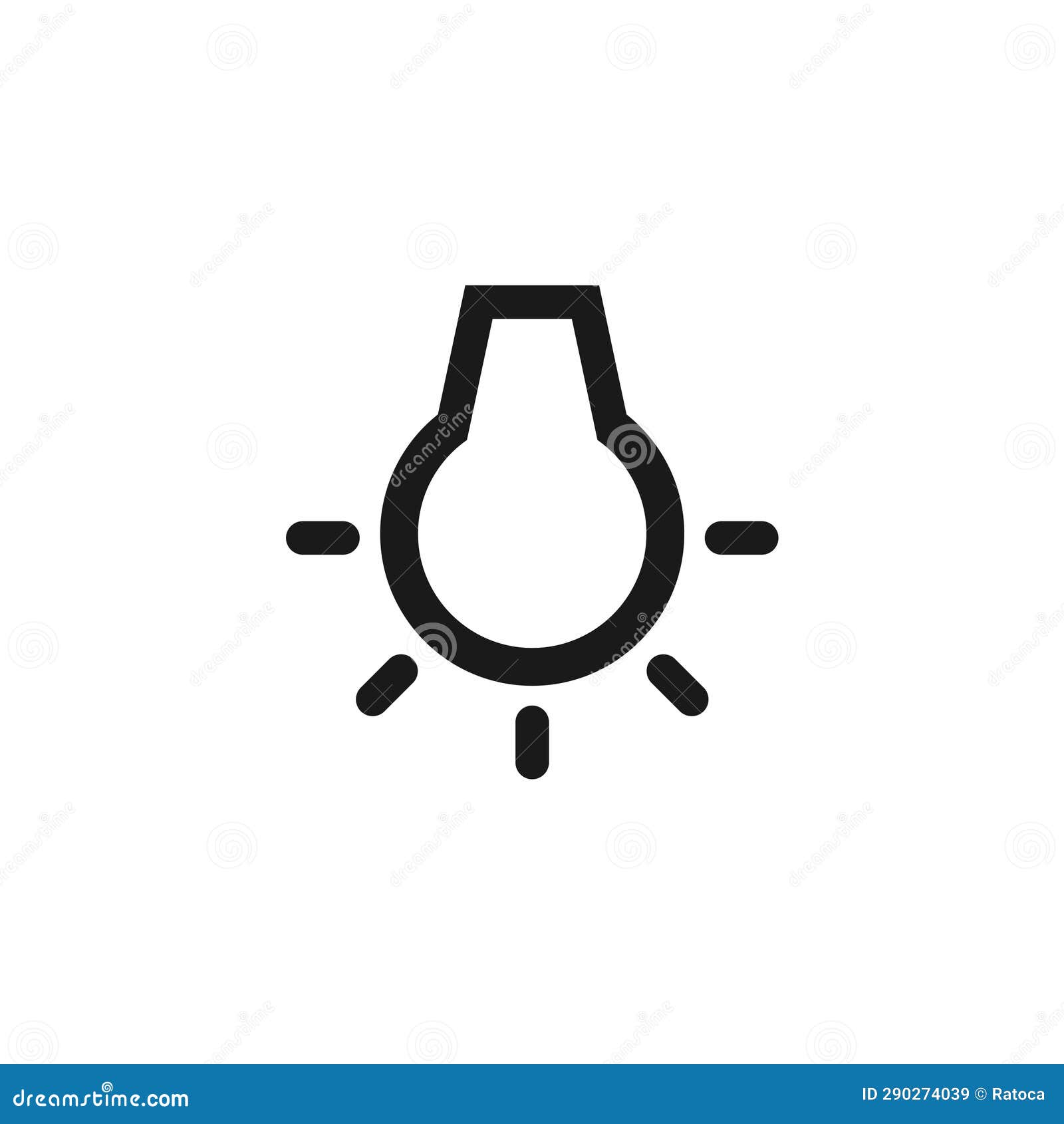 Flat light bulb icon stock illustration. Illustration of vector - 290274039