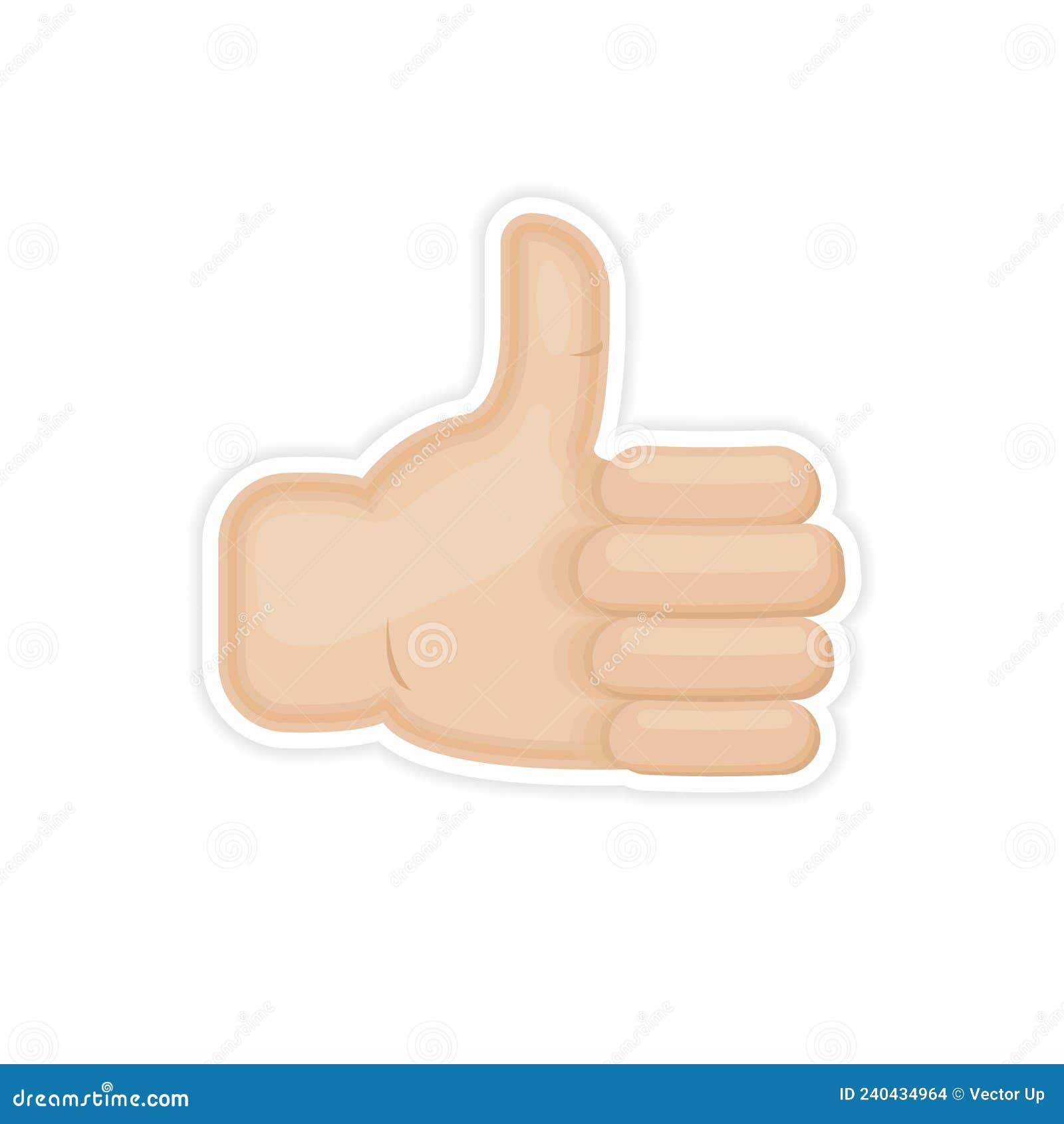 Flat Like Sticker. Thumb Up Like Icon Stock Vector - Illustration of ...