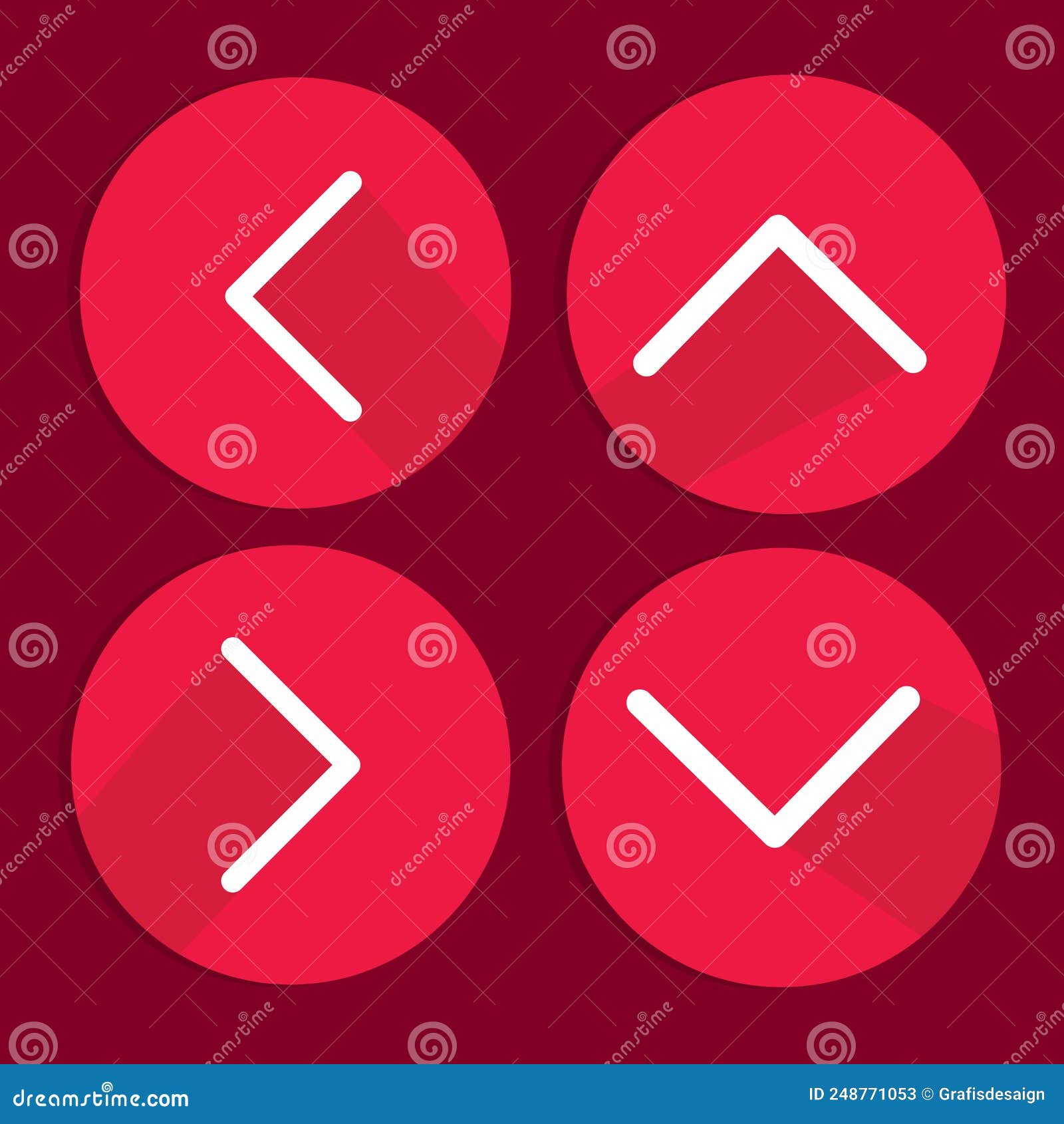 Flat Line Arrow Icon Set Red Vector Stock Illustration - Illustration ...