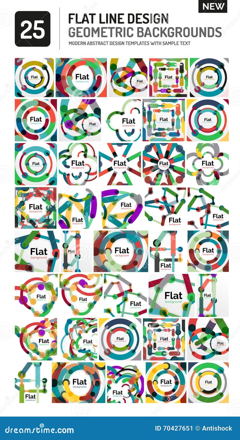 Flat Line Design Background Stock Vector - Illustration of header ...