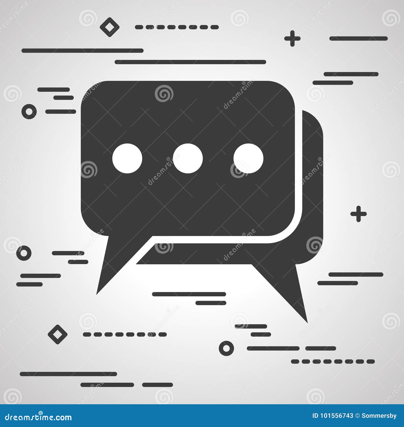 Flat Line Design Graphic Image Concept of Chat Icon on a Grey Ba Stock ...
