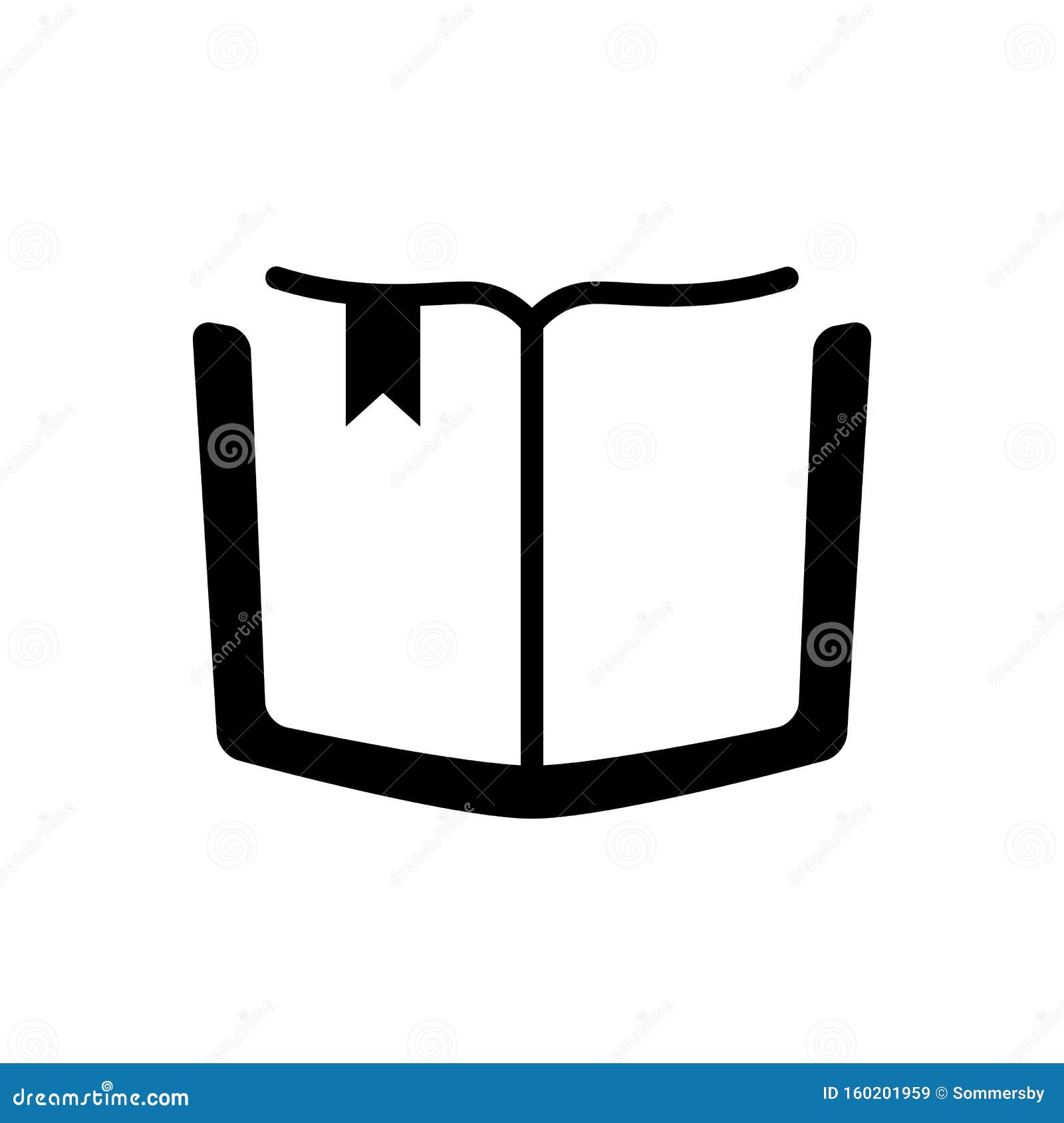 Flat Line Design Graphic Image Concept of Open Book Icon on White ...
