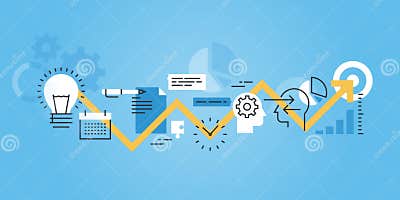 Flat Line Design Website Banner of Development Process, from Idea To ...