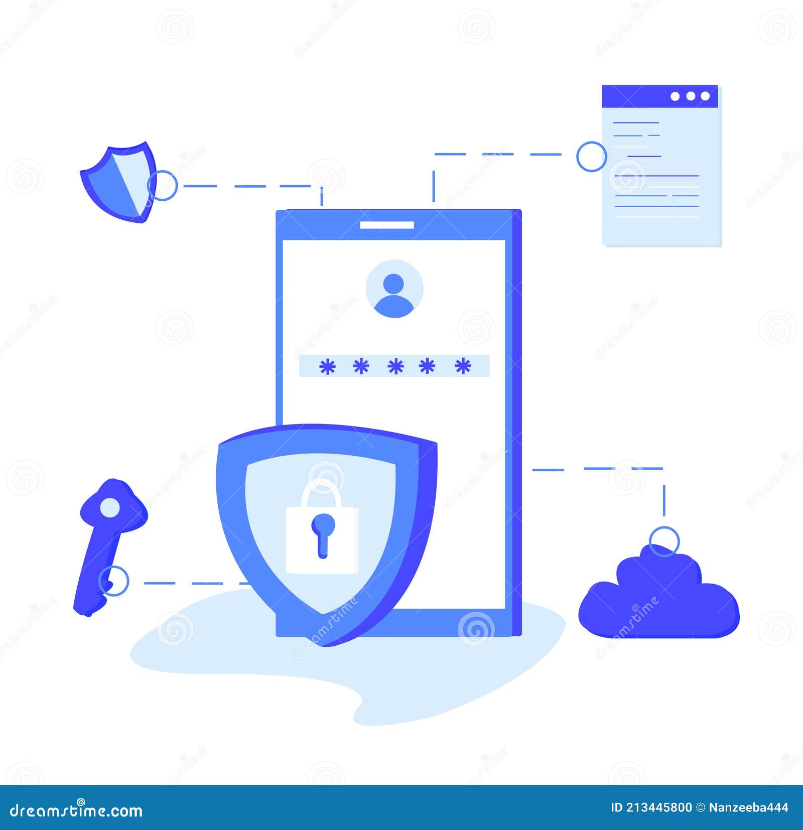 Flat Design Website Banner of Internet Security, Data Protection ...