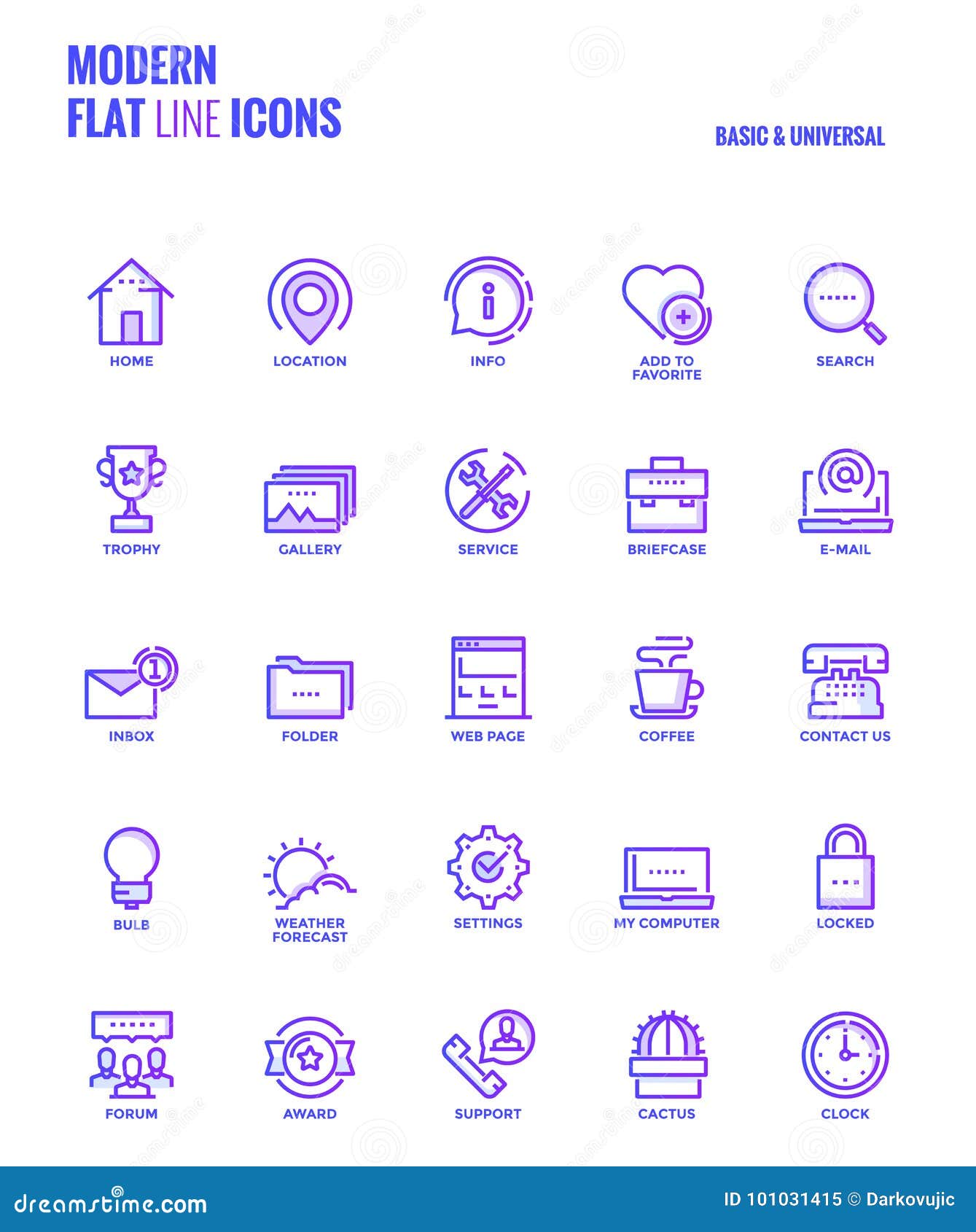 Flat Line Gradient Icons Design-Basic and Universal Stock Vector ... Flat Line Gradient Icons Design-Basic and Universal Stock Vector ...