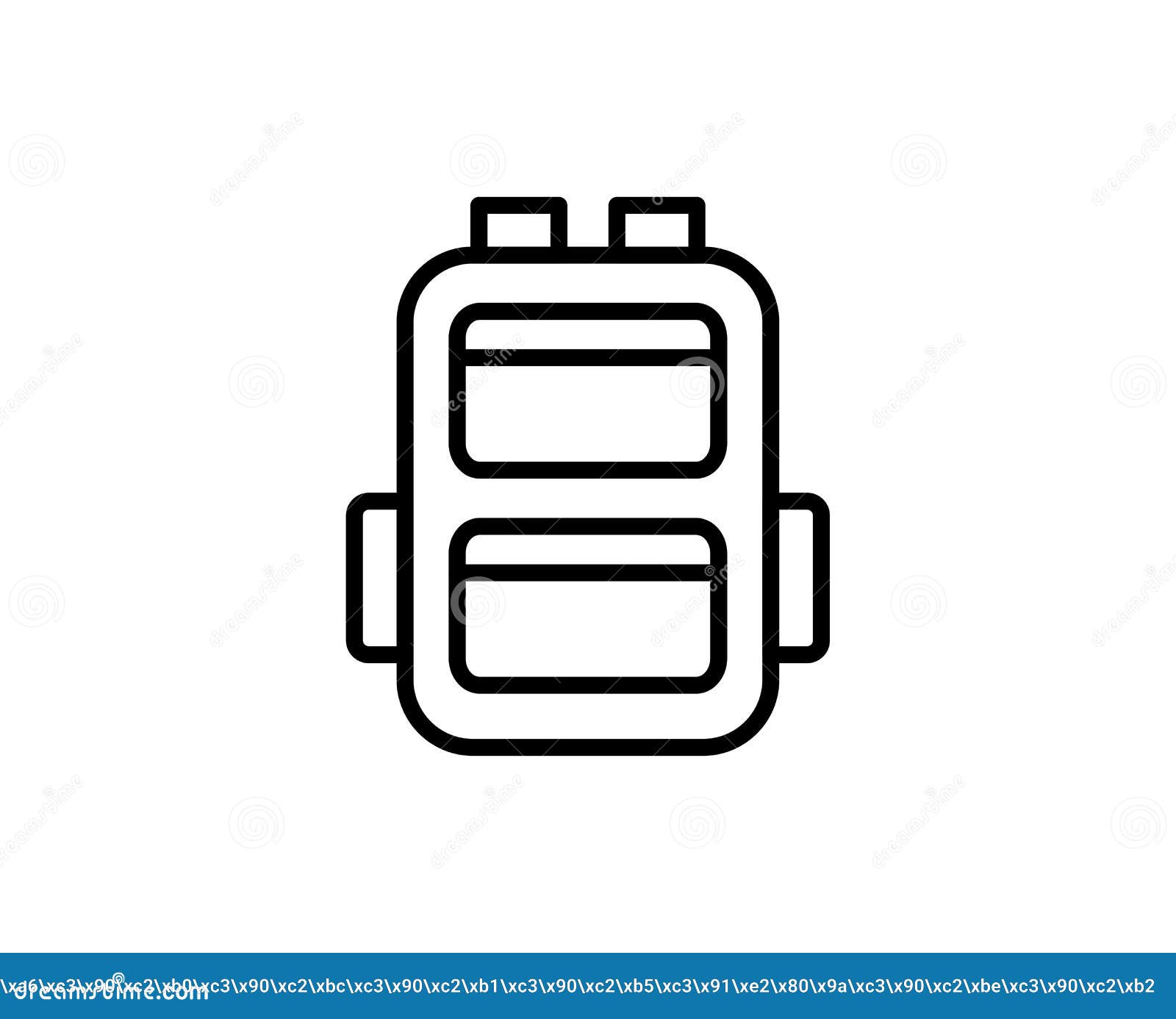Flat line icon stock vector. Illustration of backpack - 185996853