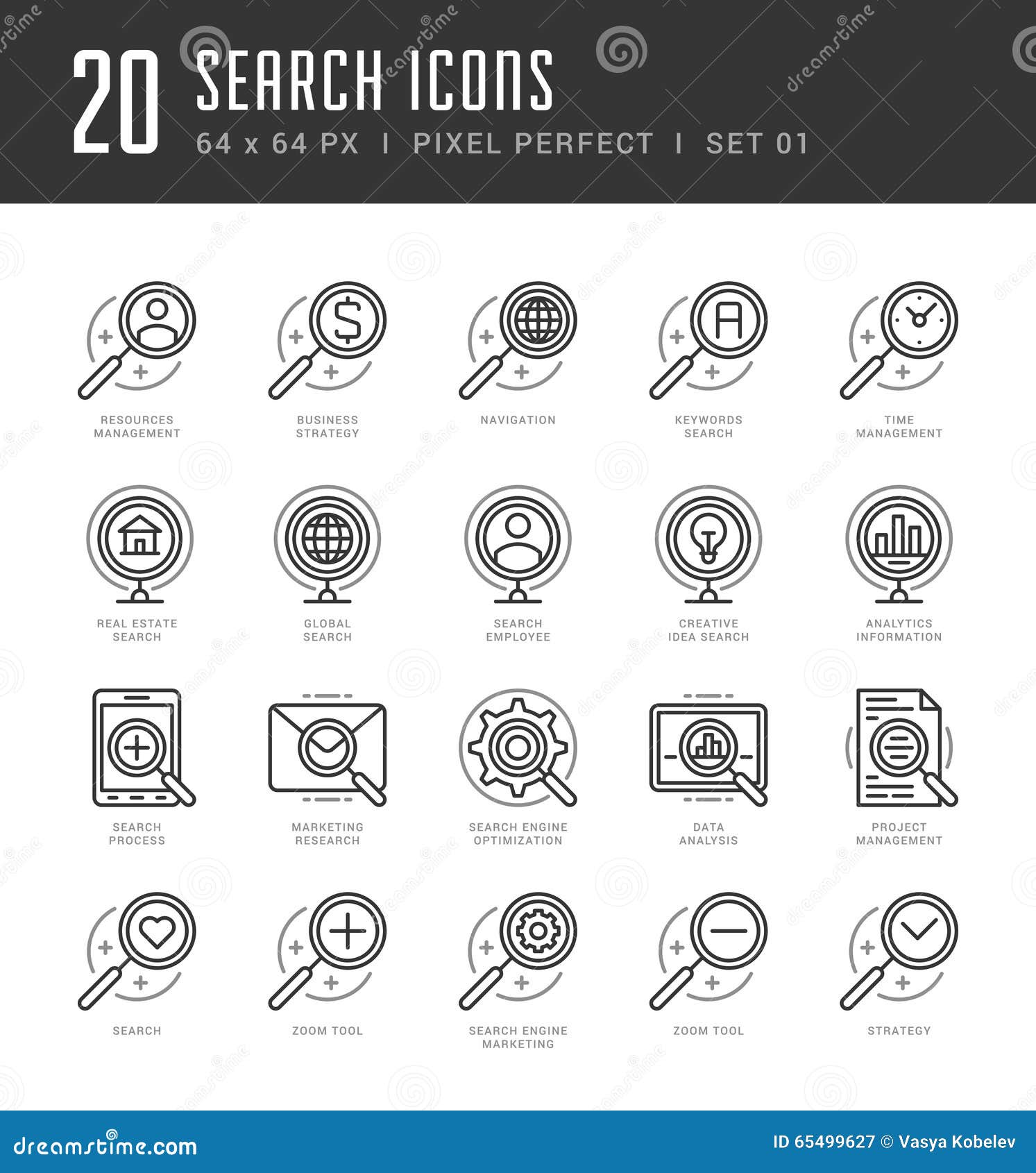Flat Line Icons Set. Trendy Modern Thin Linear Stock Vector ...