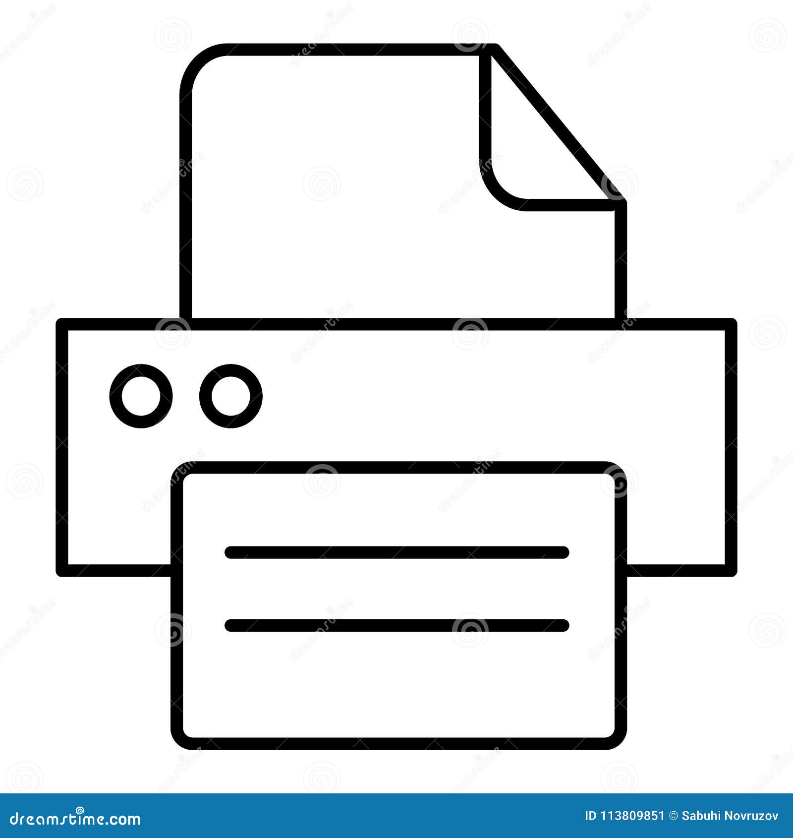Flat Line Printer Icon. Trend Vector Illustration. Isolated on White ...