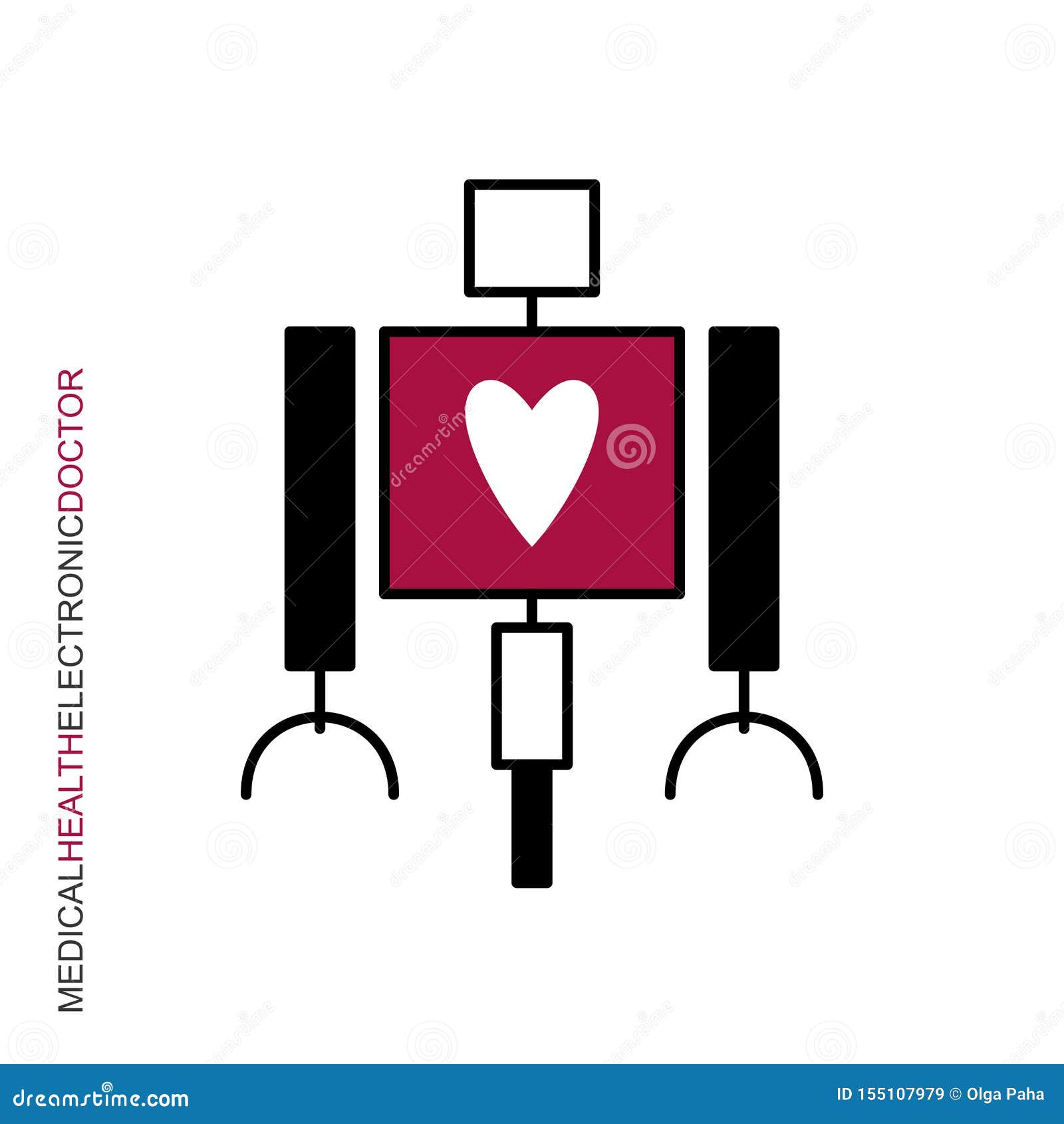 Medical robot heart stock vector. Illustration of centre - 155107979
