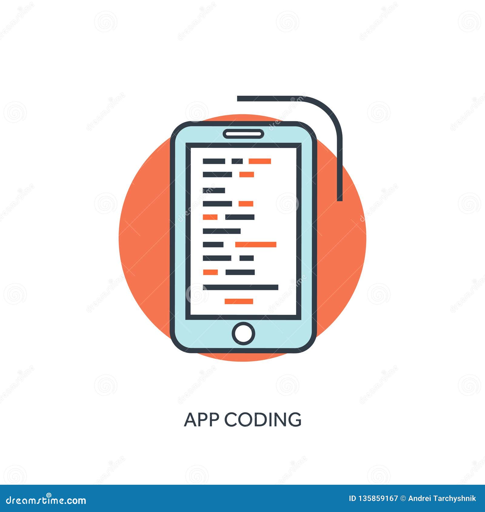 Flat Lined Document With App Code Coding Programming Stock Vector Illustration Of Codeing