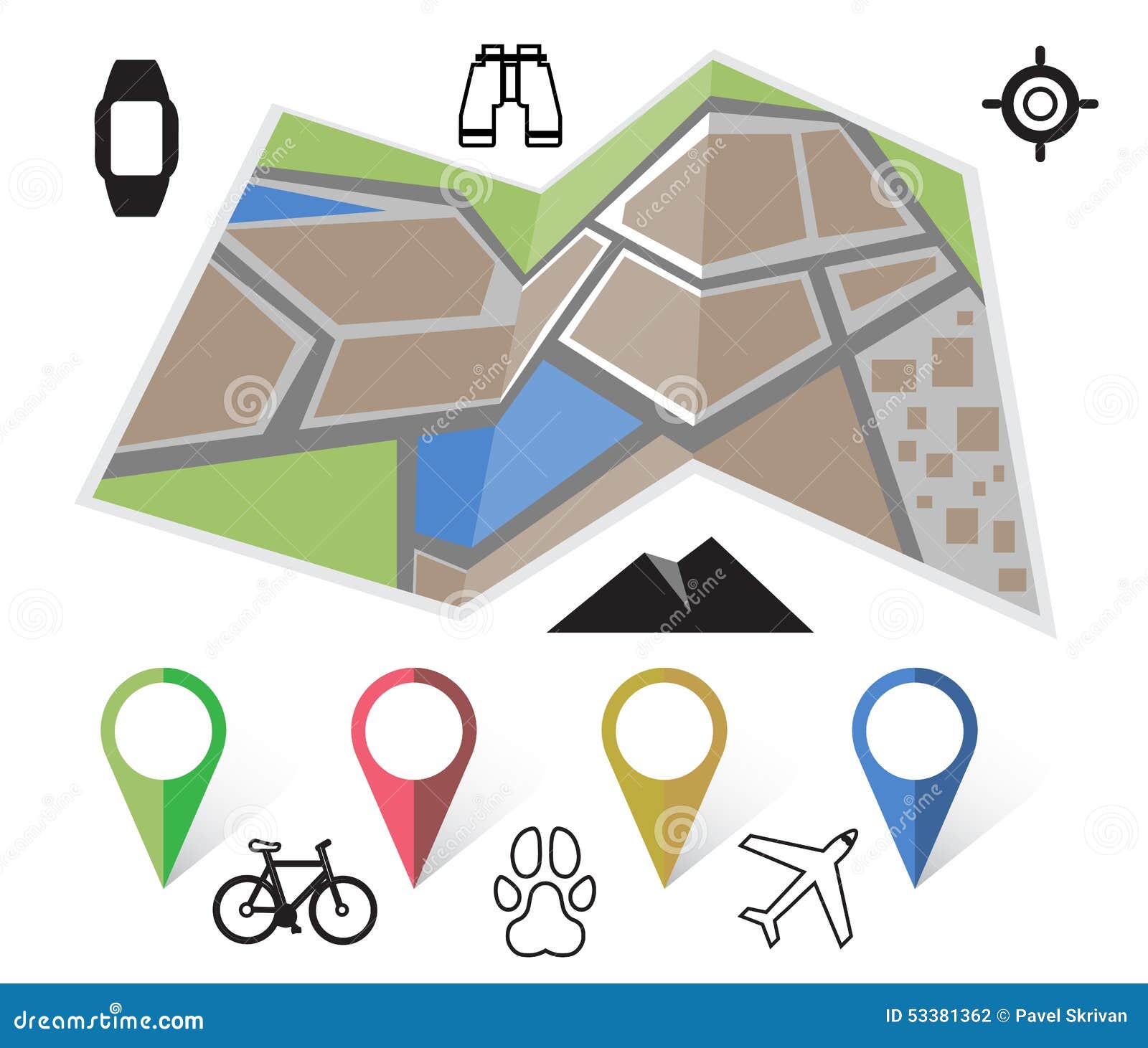 Flat location icon stock illustration. Illustration of button - 53381362