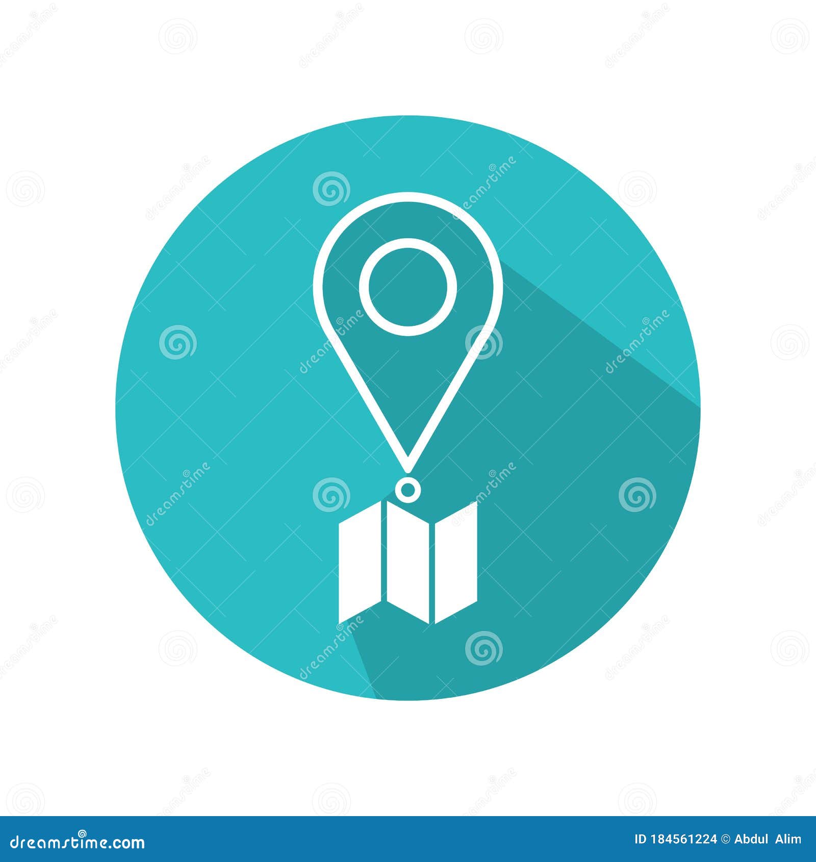 Flat Location Icon, Map Icon. Vector Map With Label Icon. Map With A ...