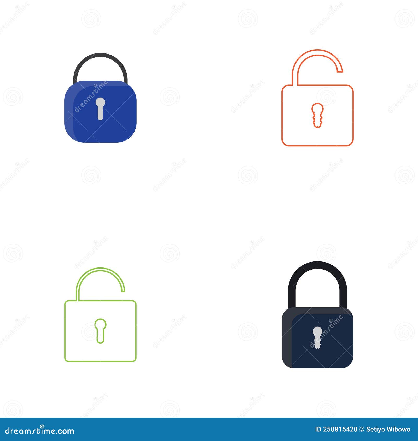 Flat Lock Icon Vector Background Stock Vector - Illustration of design ...