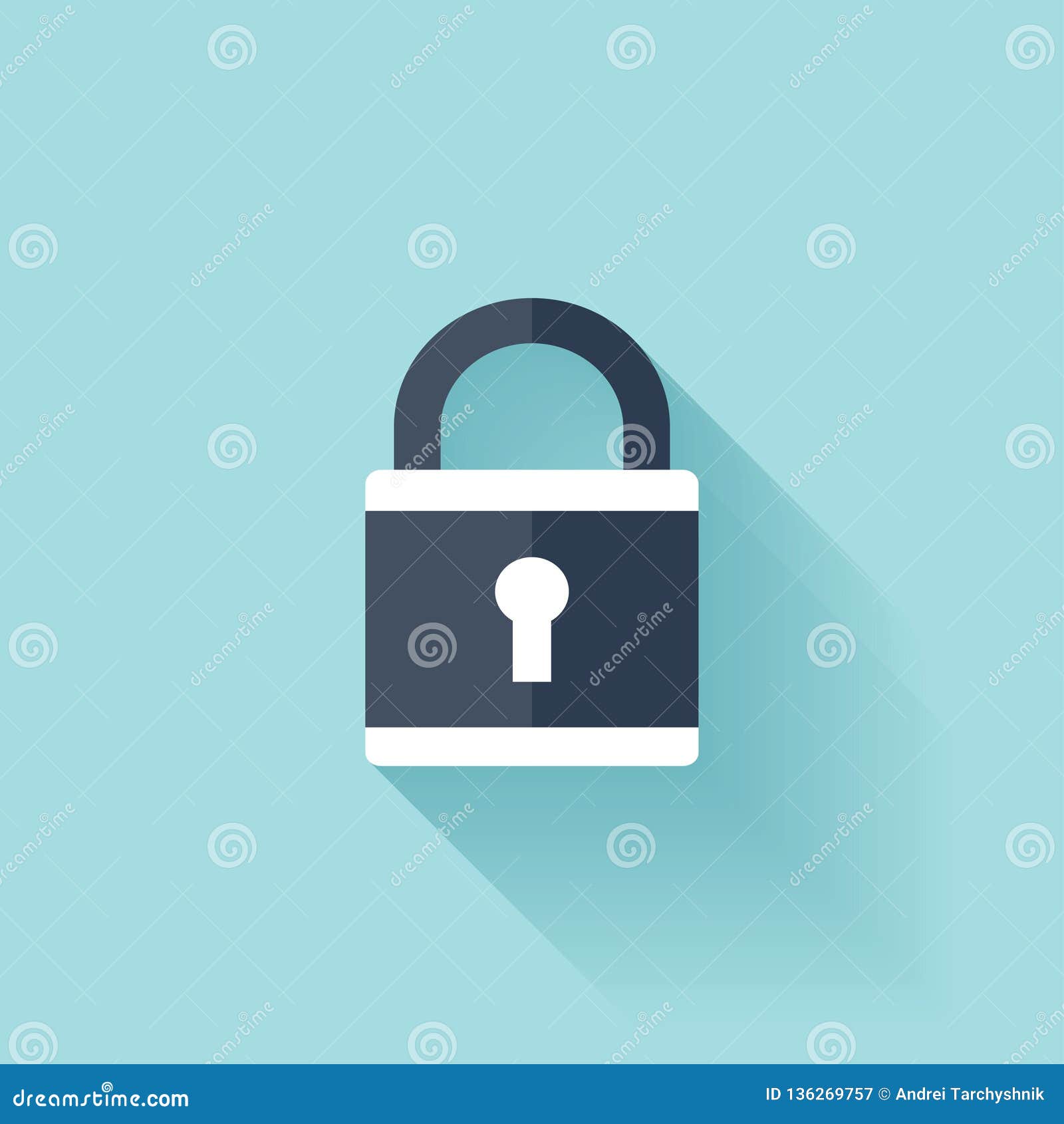 Flat Lock Icon Vector Illustration. Stock Vector - Illustration of ...
