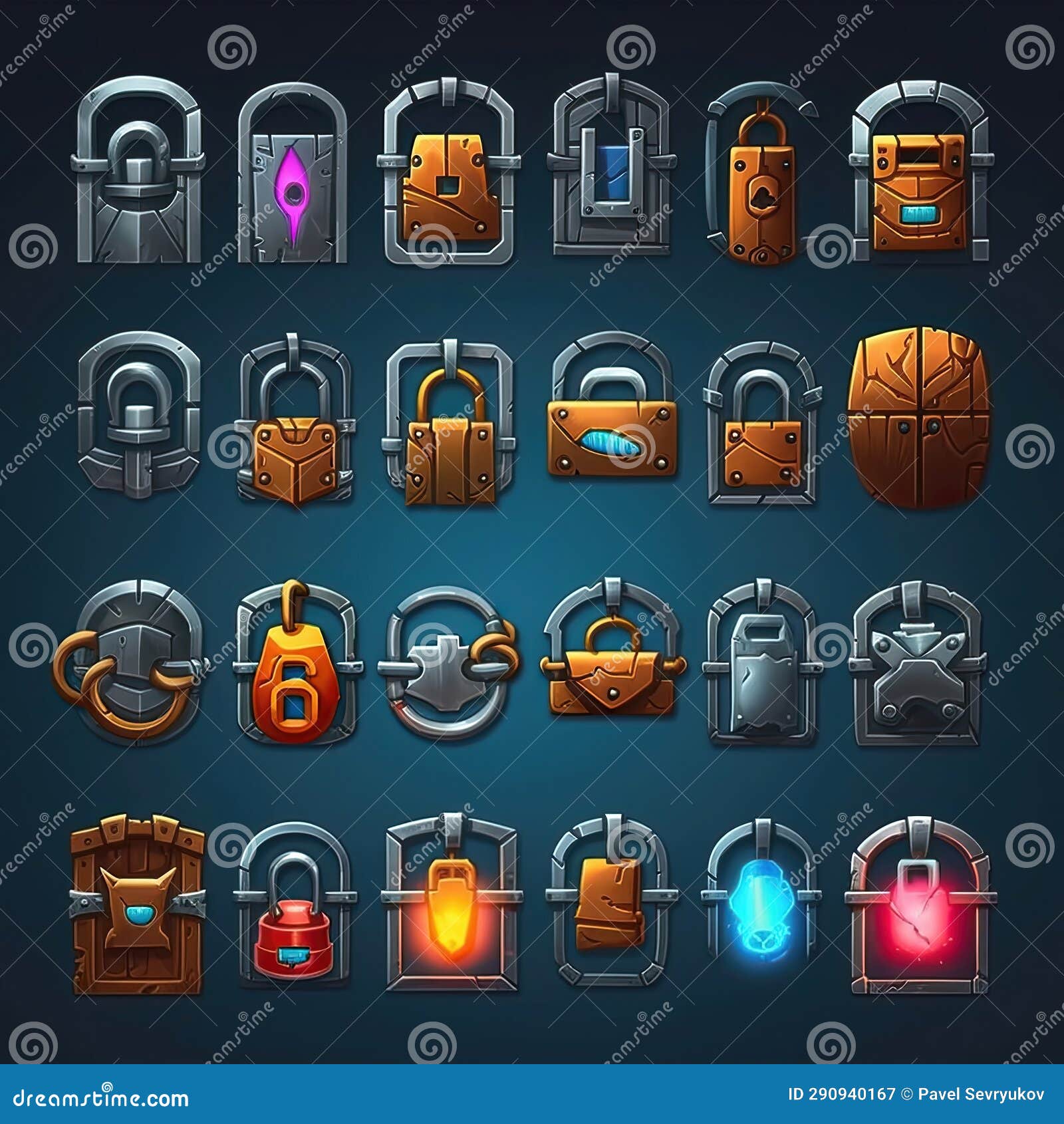 Flat Lock Key Game Ai Generated Stock Image - Image of safe, game ...