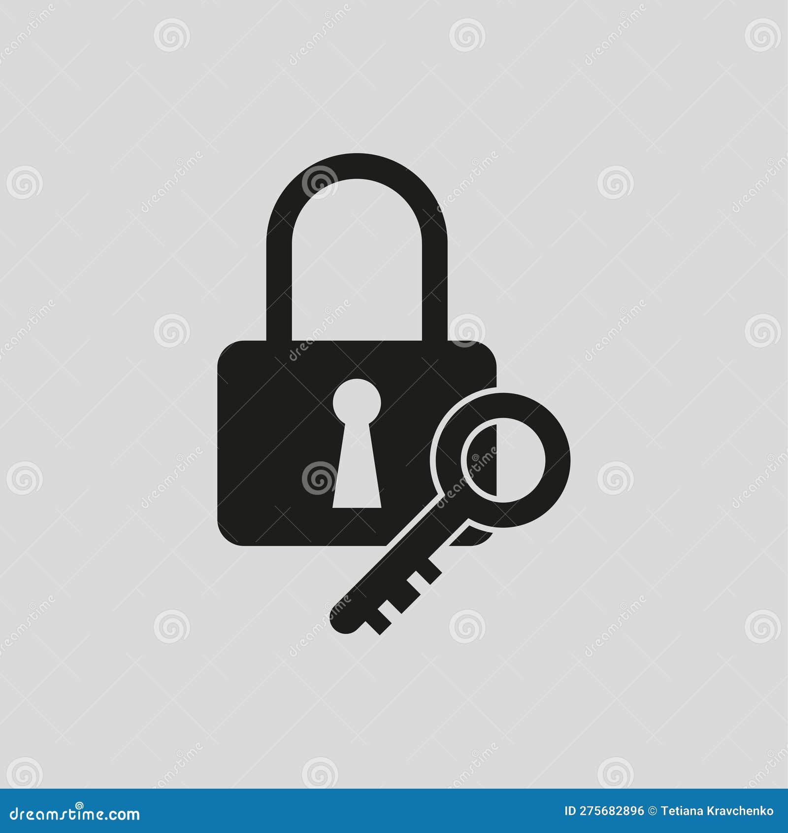Flat Lock with Key Icon. Padlock, Lock. Vector Illustration Stock ...