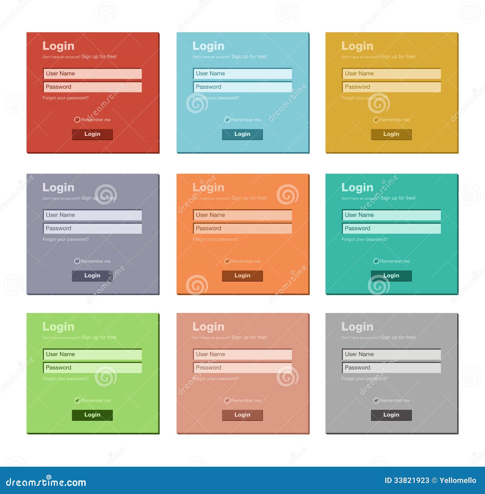 Flat Ui Kit Login Panel Design Cartoon Vector | CartoonDealer.com #56355555 Flat Ui Kit Login Panel Design Cartoon Vector | CartoonDealer.com #56355555