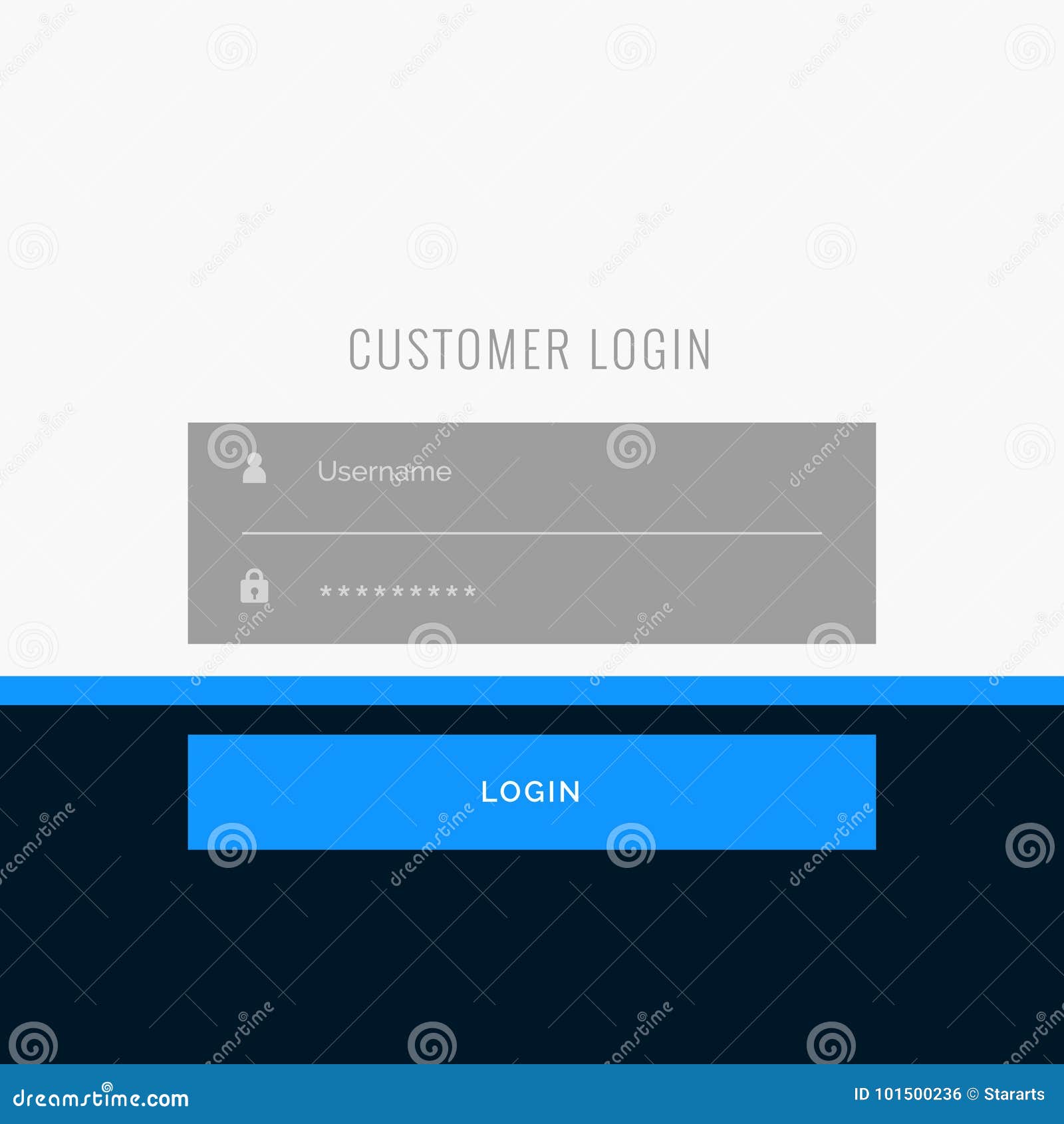 Flat Login Form Template Design For Your Web Or App Projects Stock