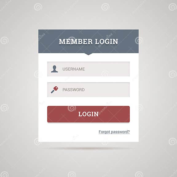 Flat login form stock vector. Illustration of design - 38466735