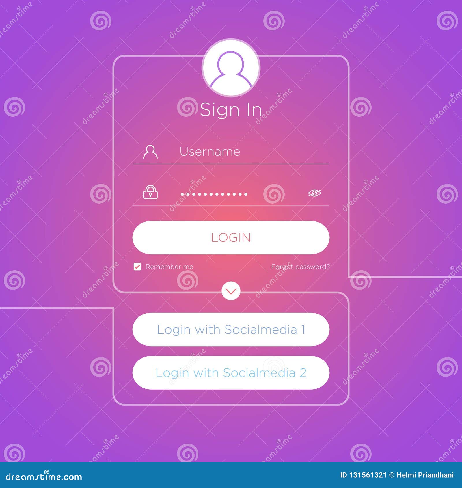 Flat Login User Interface. Sign in Web Element Template Window Stock Vector - Illustration of ...