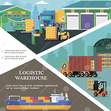 Flat Logistics Colorful Template Stock Vector - Illustration of ...