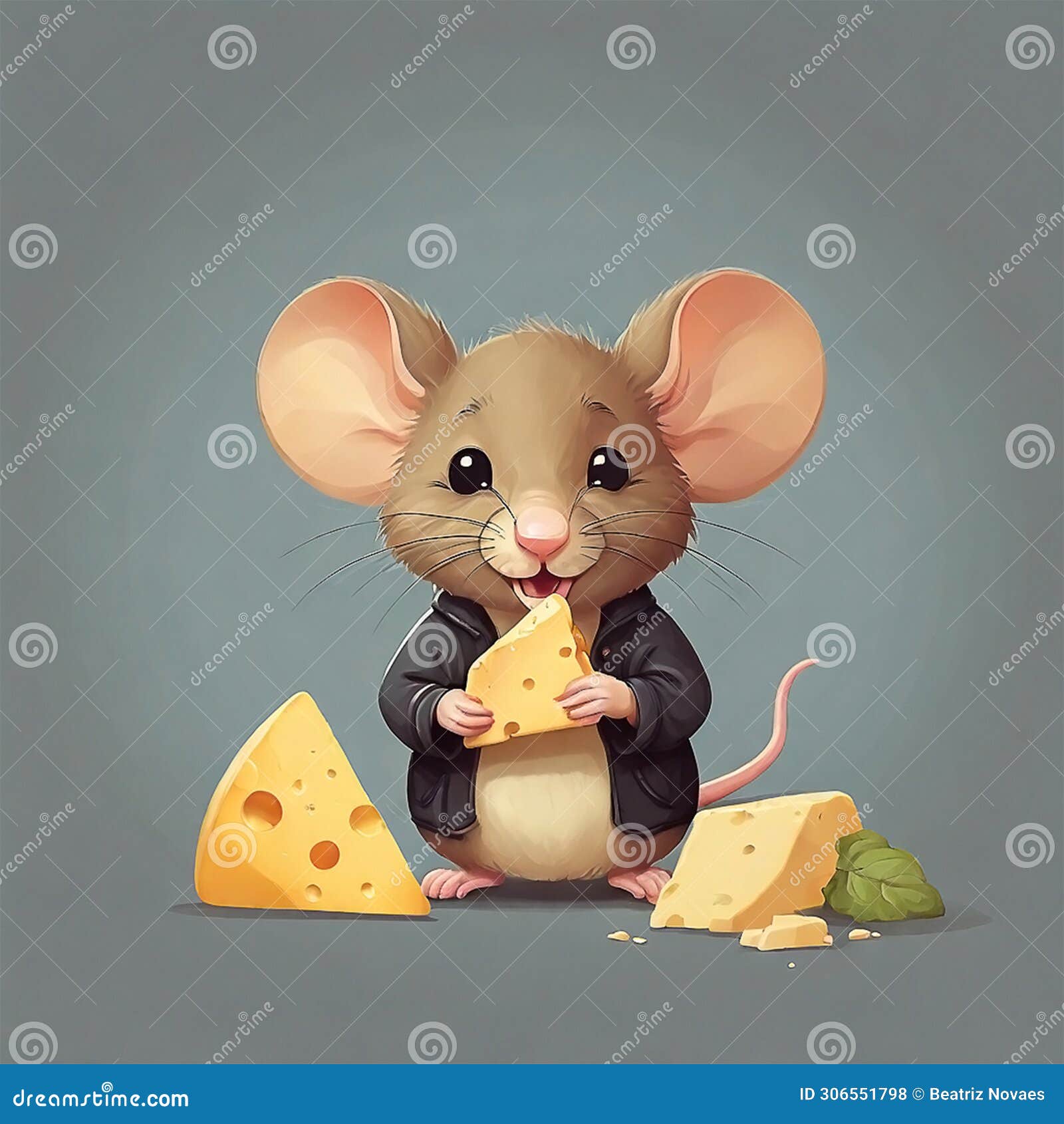 Flat Logo of Cute Mouse Eating Cheese Cartoon Stock Illustration ...