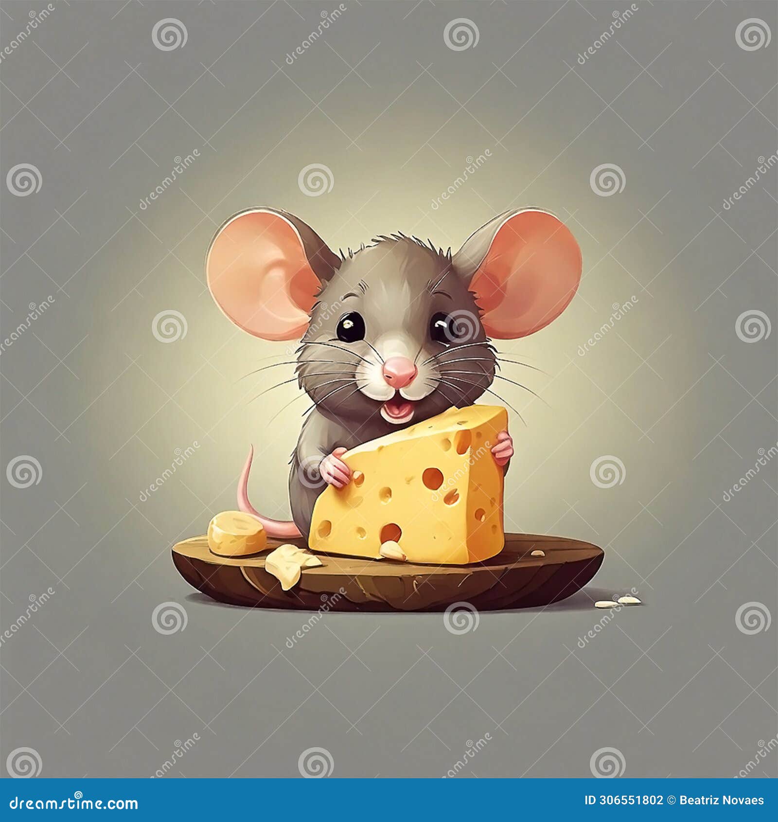 Flat Logo of Cute Mouse Eating Cheese Cartoon Stock Illustration ...