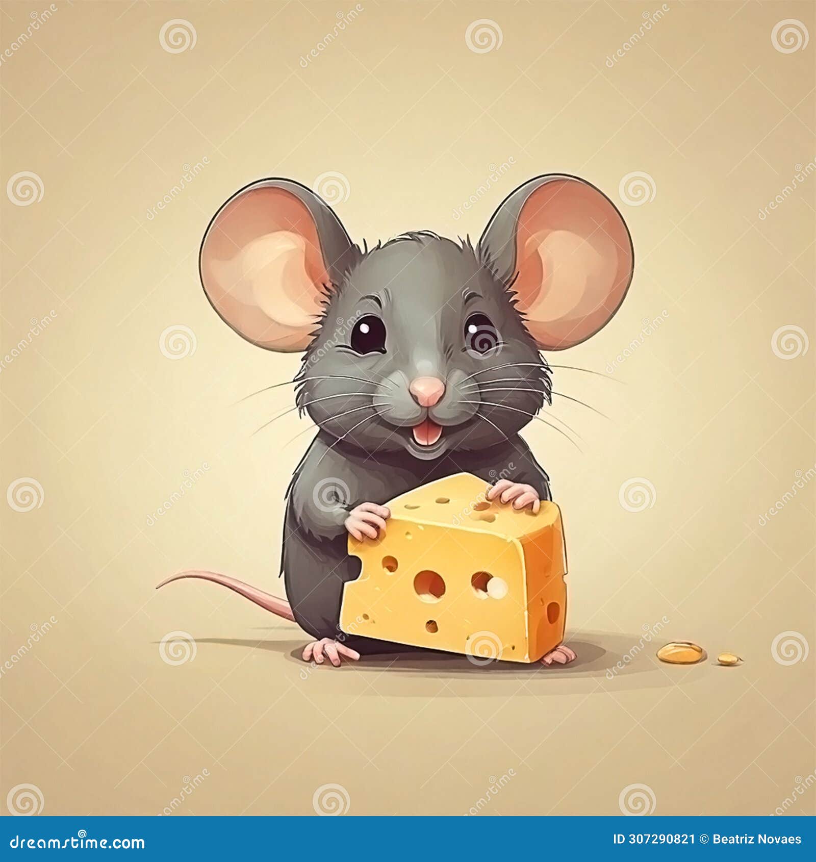 Flat Logo of Cute Mouse Eating Cheese Cartoon Stock Illustration ...