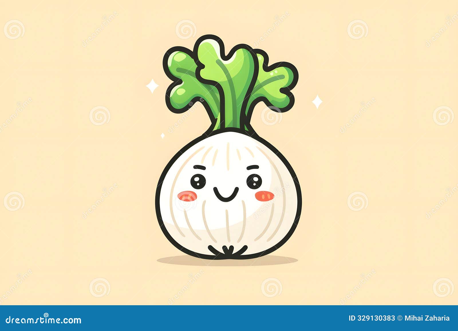 Flat Logo Illustration of a Cute Fennel, Isolated on Plain, Simple ...