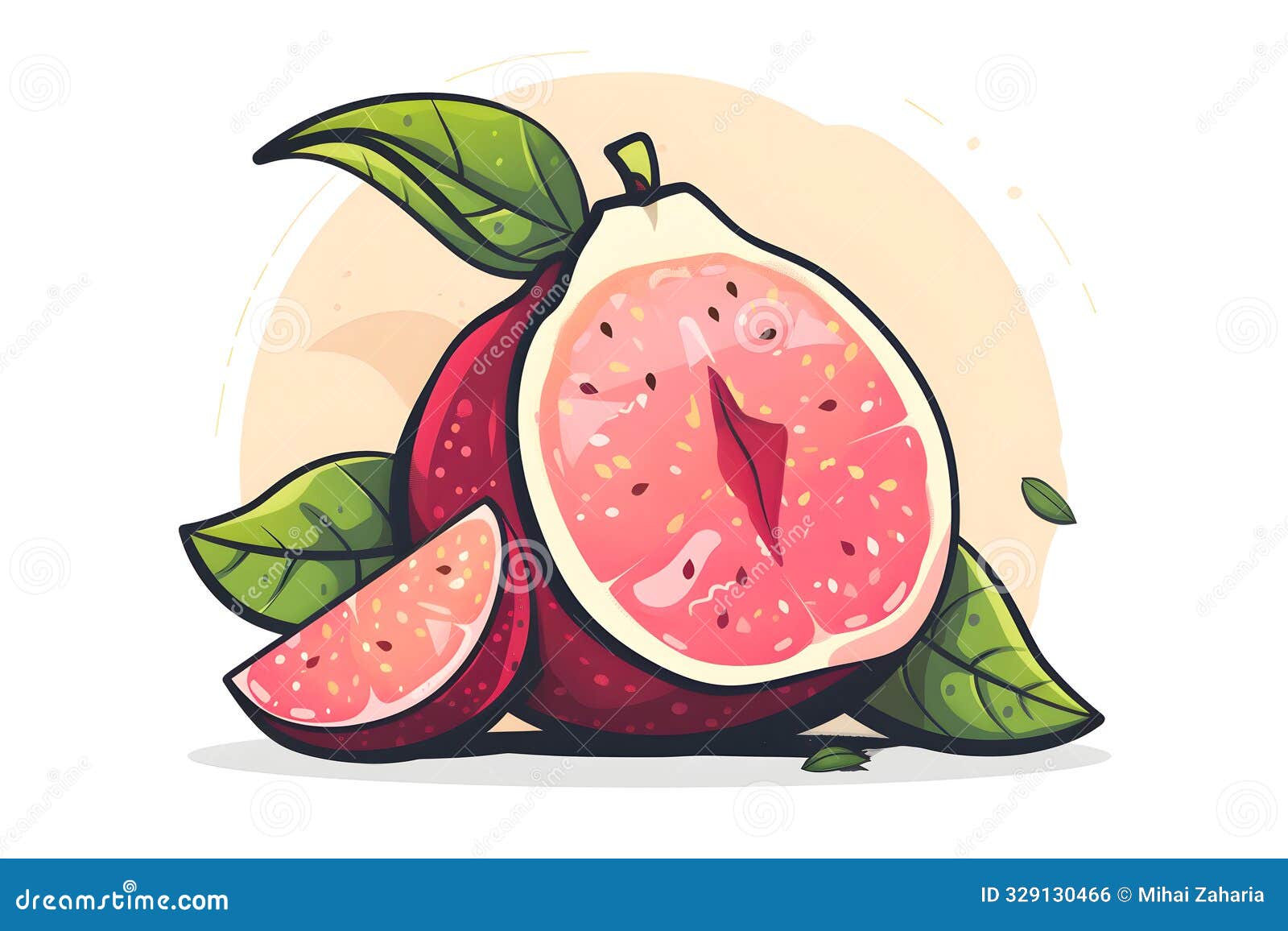 Cute Guava Emoticon Vector Illustration | CartoonDealer.com #117593486