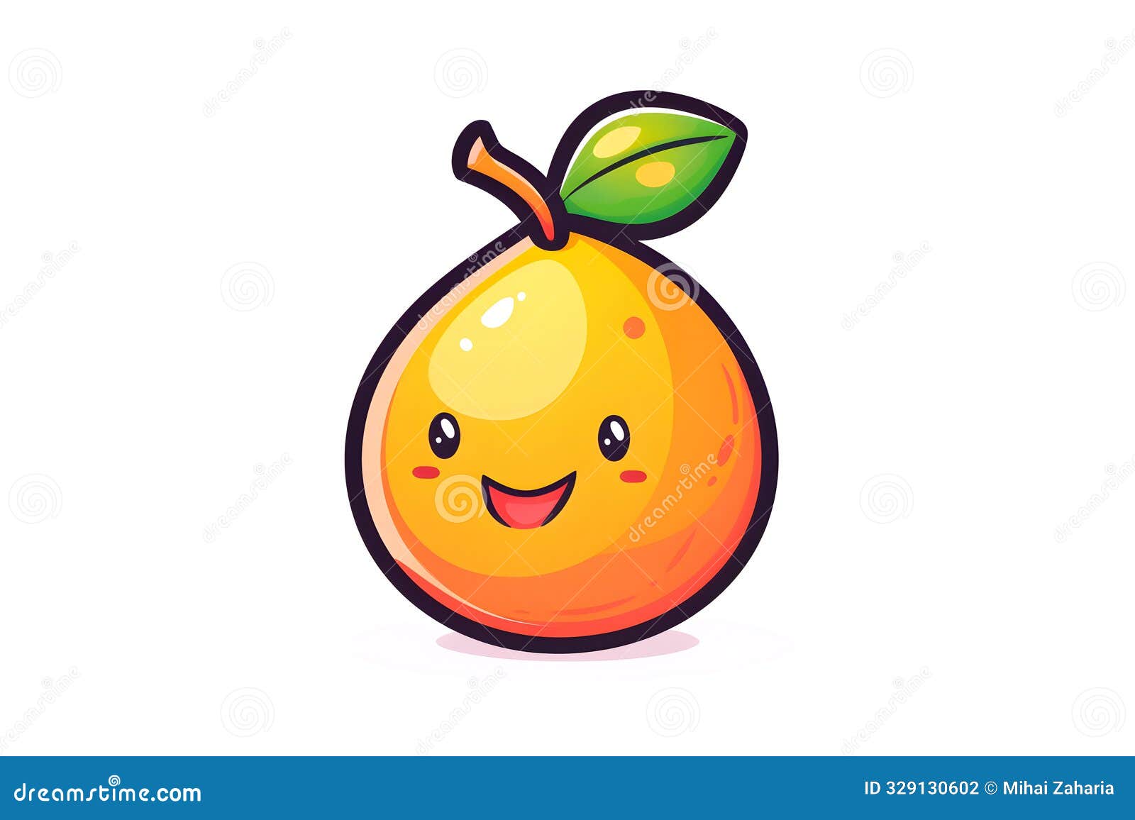 Flat Logo Illustration of a Cute Mango, Isolated on Plain, Simple ...