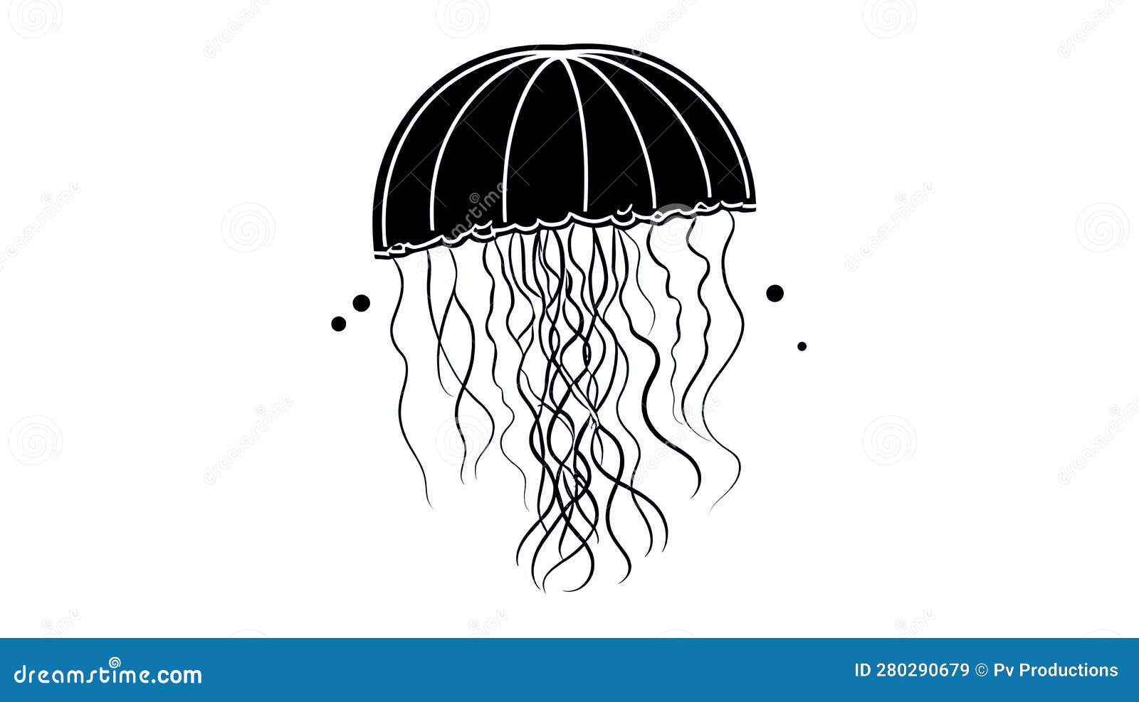 Flat Logo Jellyfish Design Illustration, Generative AI. Stock ...