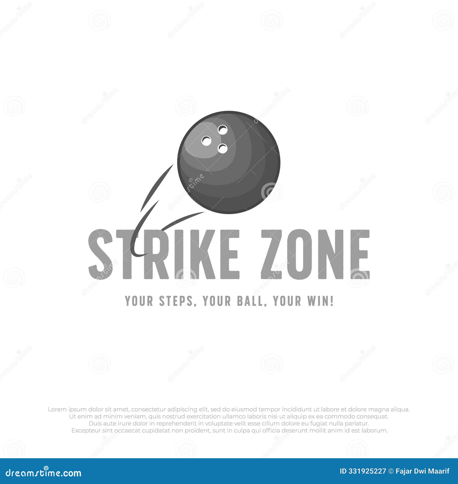 Flat Logo Template Design for Bowling Ball Strike. Bowling Game Strike ...