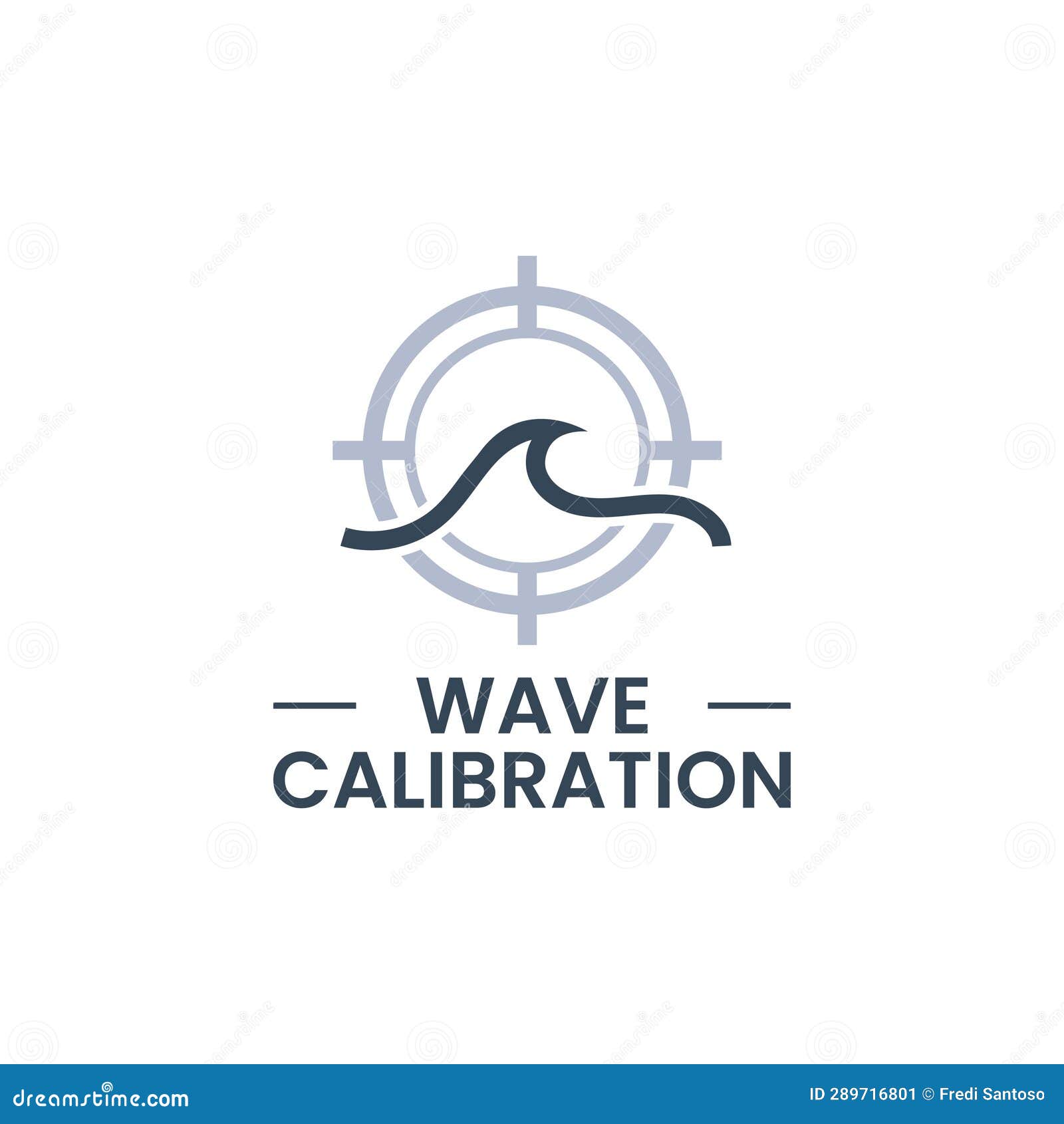 Flat Logo for a Wave with a Target Stock Illustration - Illustration of ...