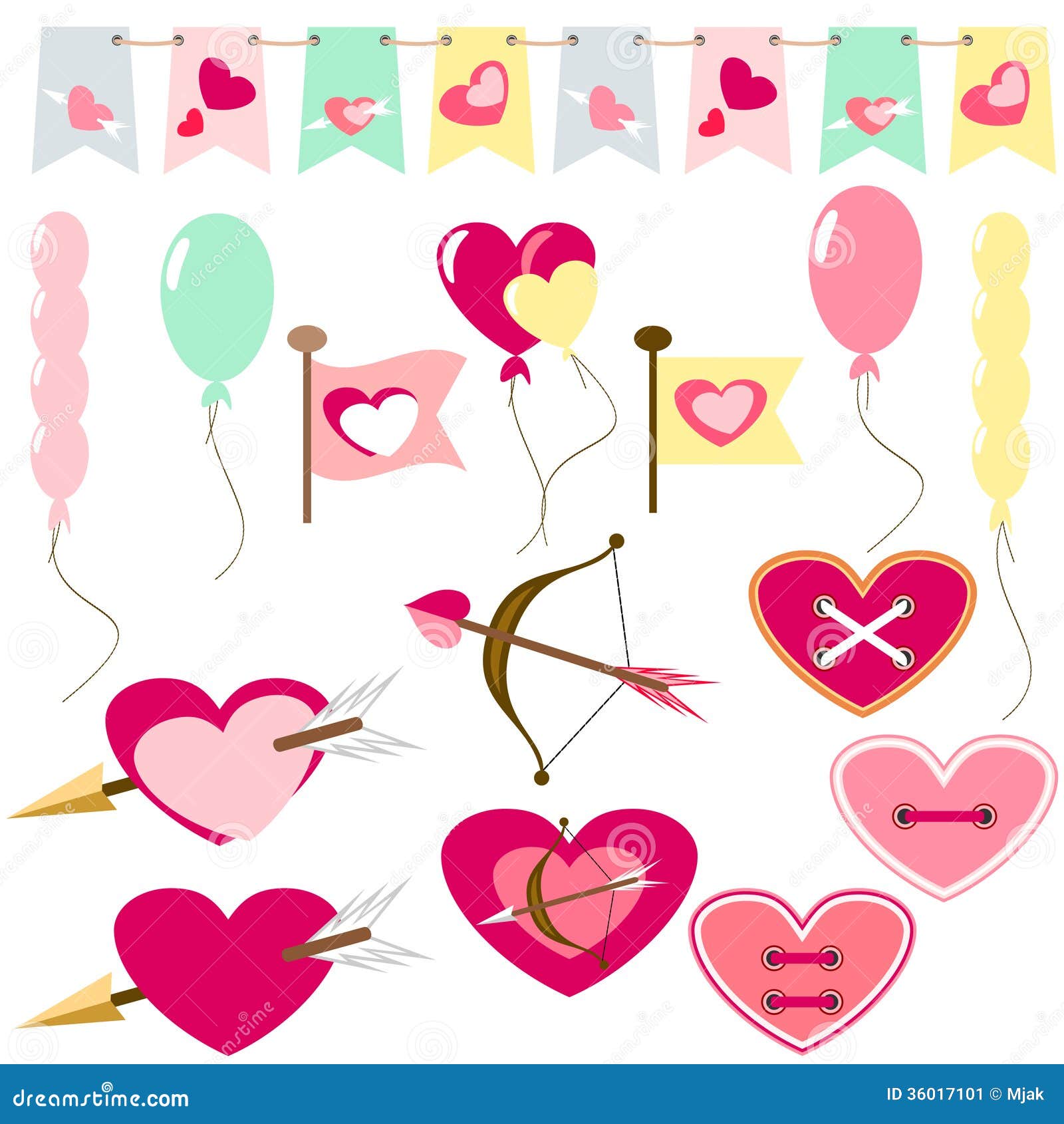 Flat love icons stock vector. Illustration of button - 36017101