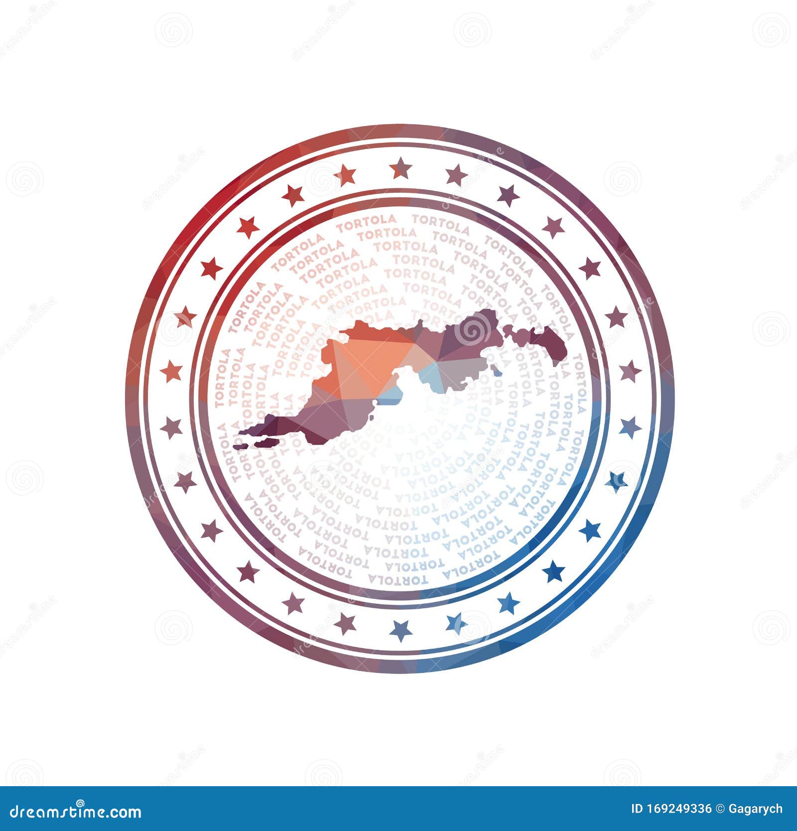 Flat Low Poly Stamp of Tortola Vector Illustratie - Illustration of ...