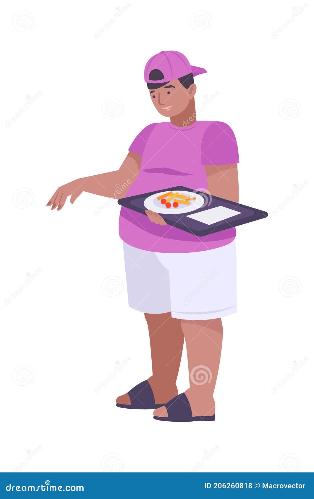 Flat Lunch Illustration stock vector. Illustration of catering - 206260818