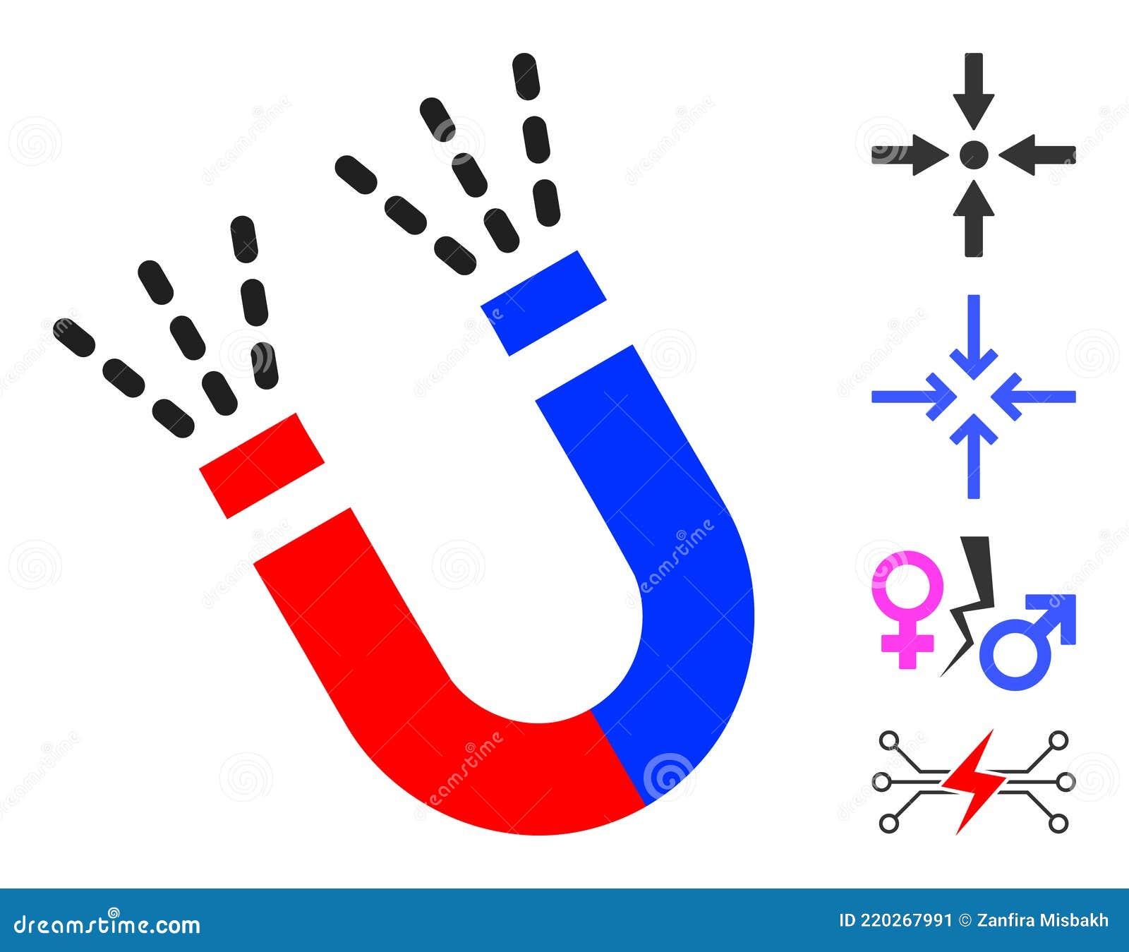 Flat Magnet Force Vector Icon Illustration Stock Vector - Illustration ...