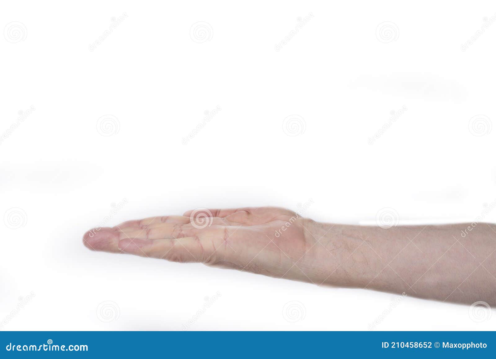 Flat Male Hand on a White Background Stock Photo - Image of finger ...