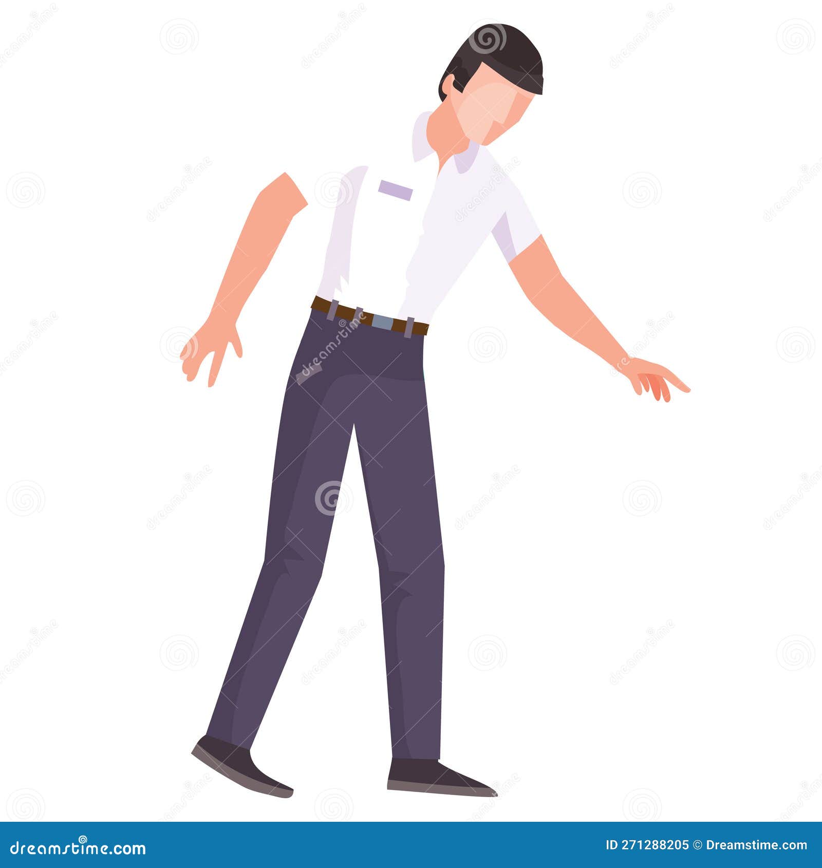 Man Leaned Forward. Posture Of A Person When Bending Over Vector ...