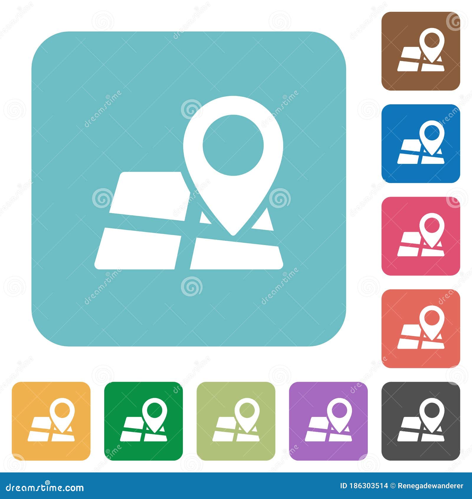 Flat map location icons stock illustration. Illustration of corners ...