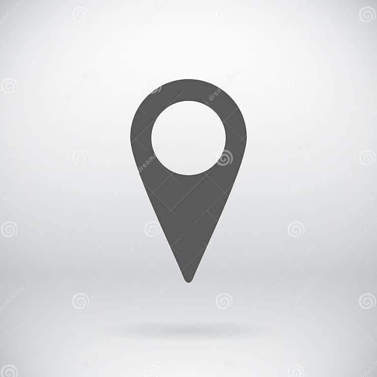 Flat Map Pin Sign Vector Map Marker Symbol Stock Vector - Illustration ...